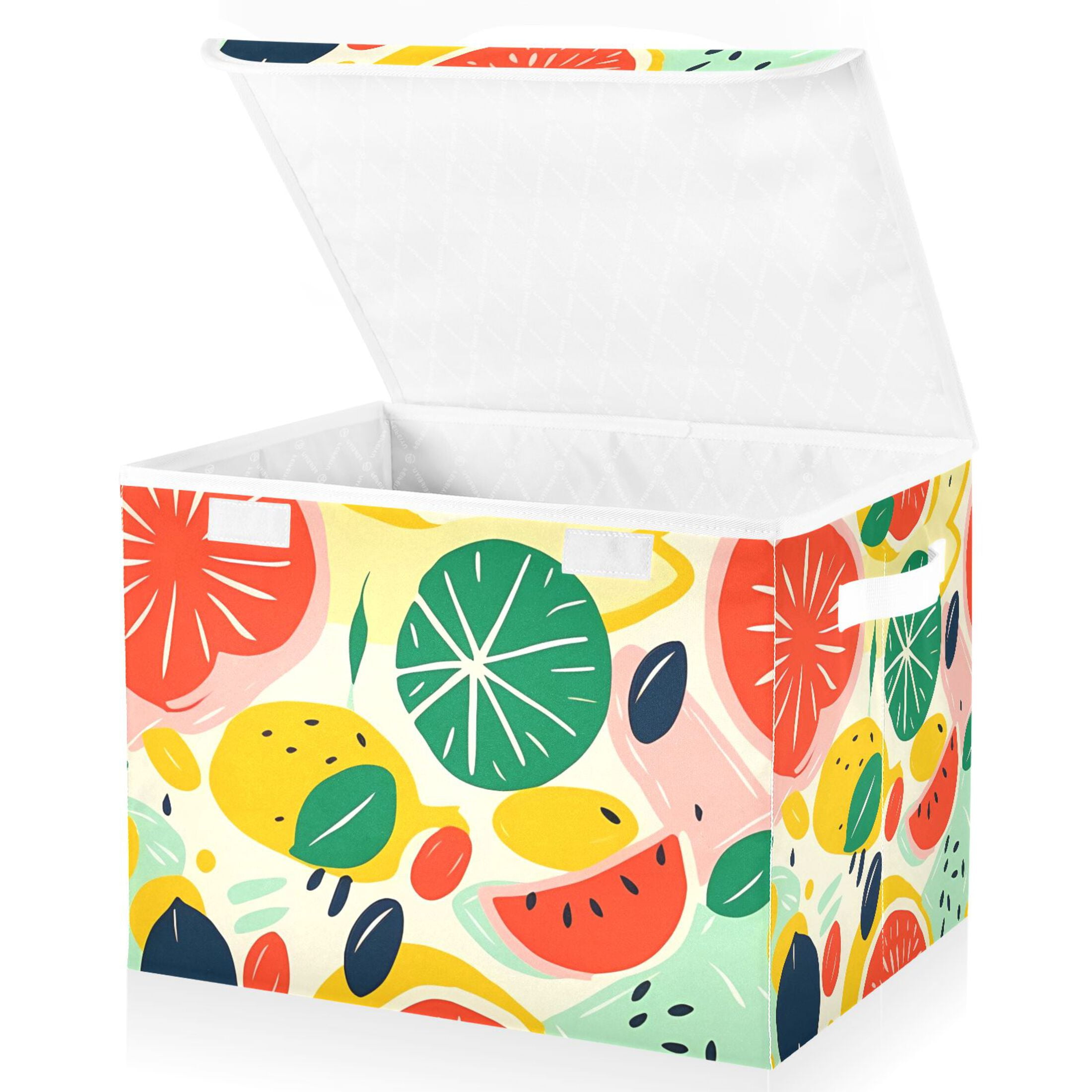 Large Lidded Foldable Storage Baskets Cubes Boxes Lids Bin for Home ...