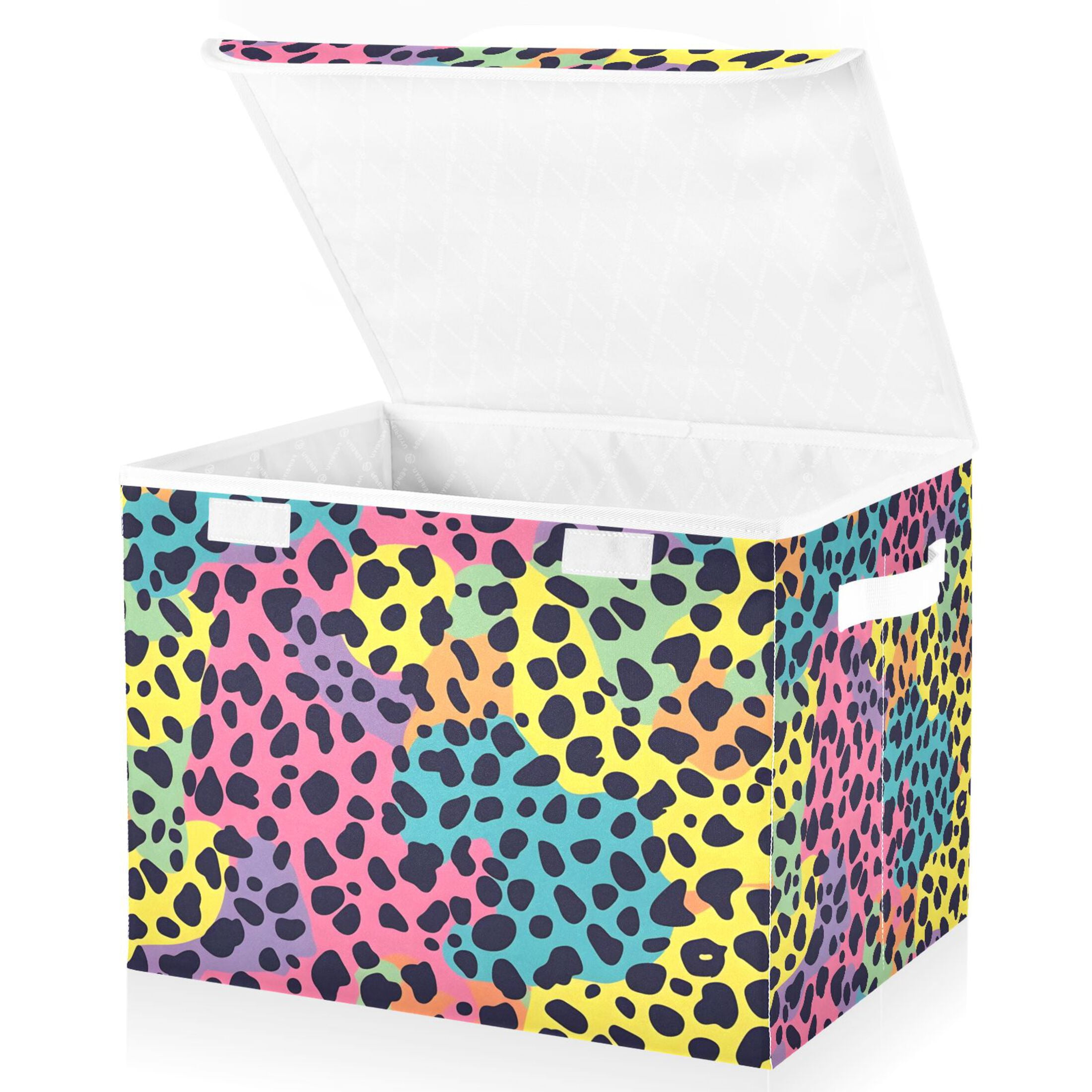 Large Lidded Foldable Storage Baskets Cubes Boxes Lids Bin for Home ...