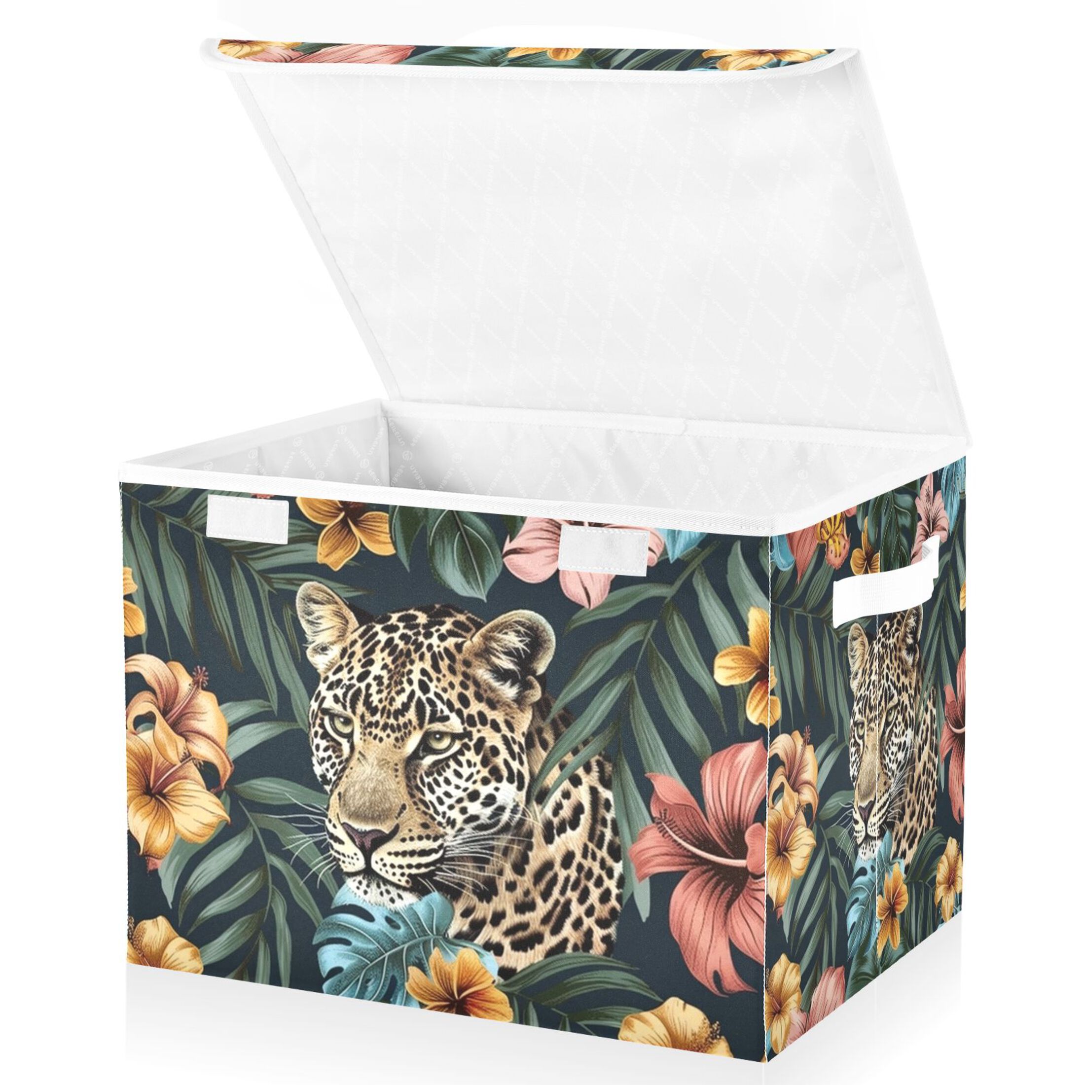 Large Lidded Foldable Storage Baskets Cubes Boxes Lids Bin for Home ...