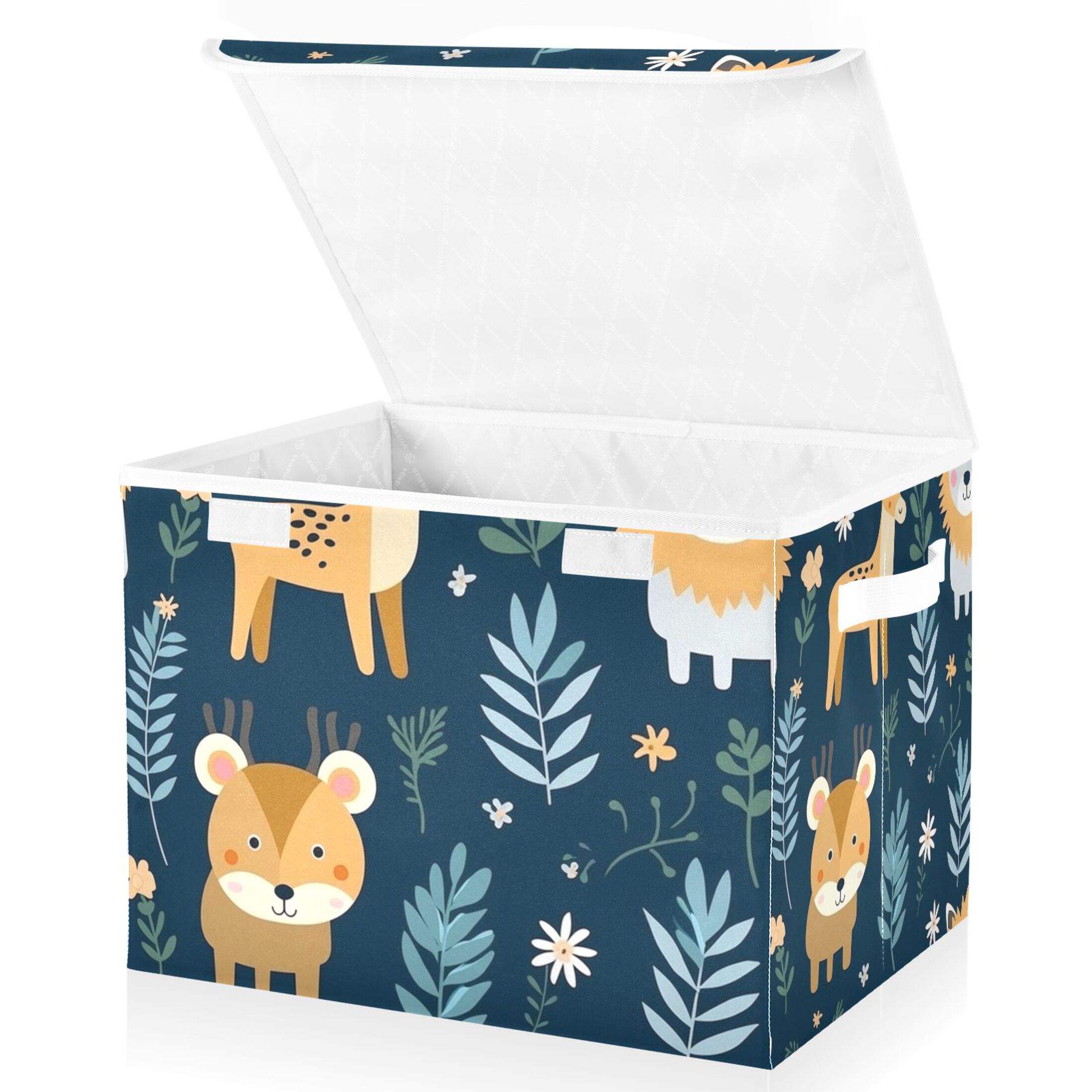 Large Lidded Foldable Storage Baskets Cubes Boxes Lids Bin for Home ...