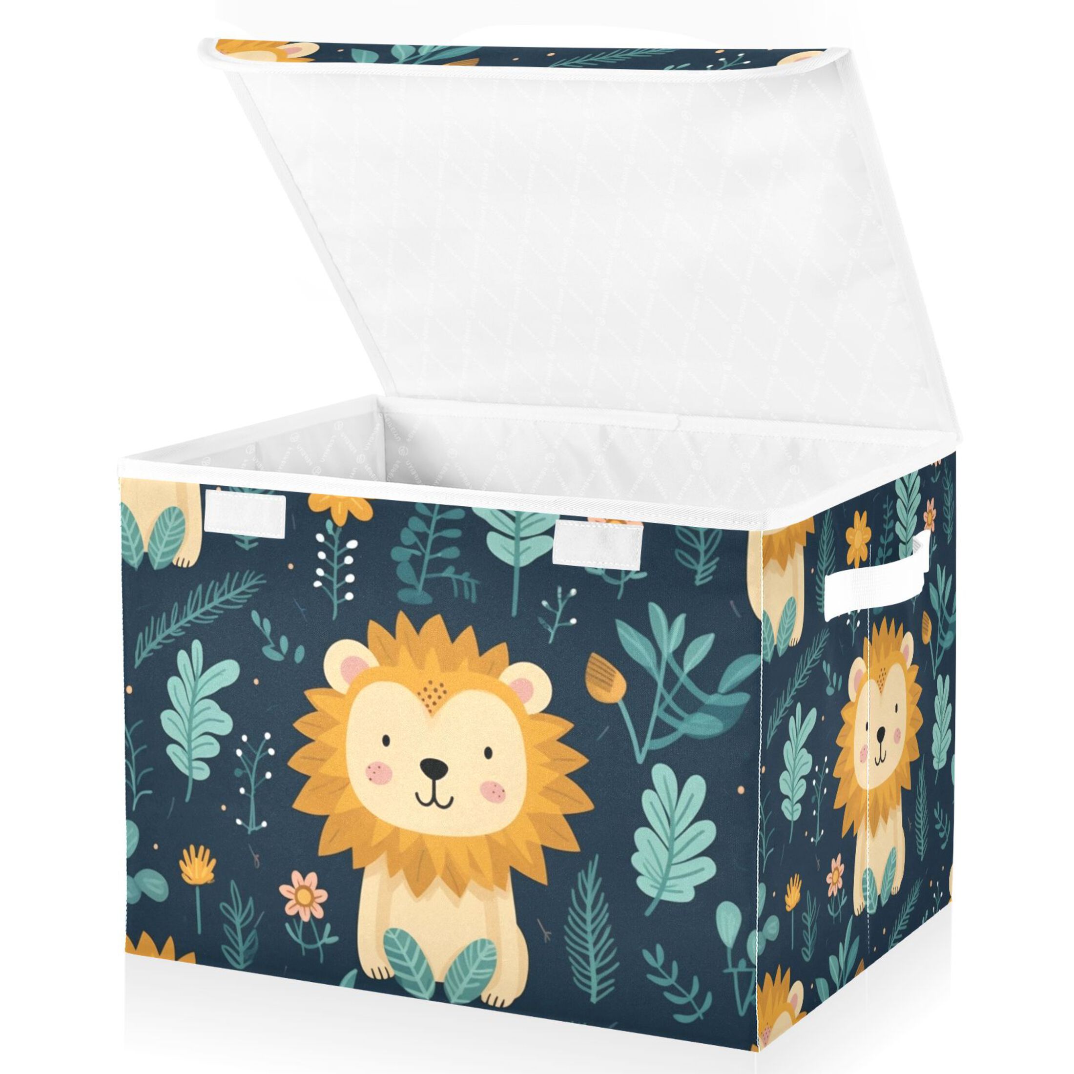 Large Lidded Foldable Storage Baskets Cubes Boxes Lids Bin for Home ...