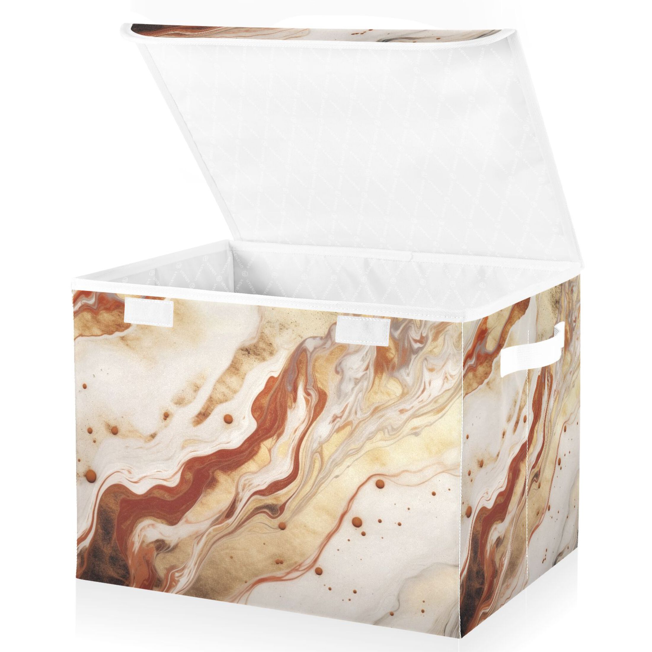 Large Lidded Foldable Storage Baskets Cubes Boxes Lids Bin for Home ...