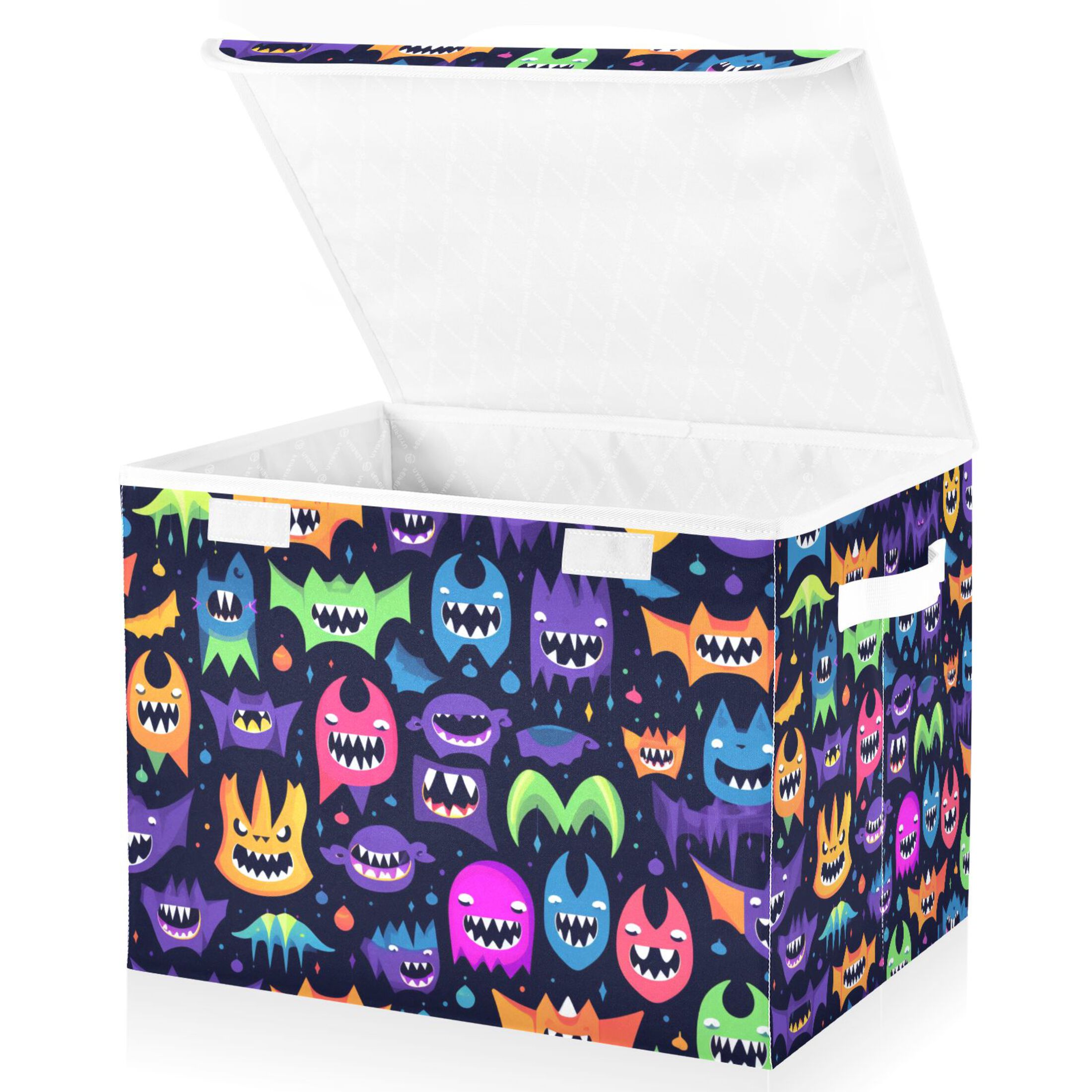 Large Lidded Foldable Storage Baskets Cubes Boxes Lids Bin for Home ...