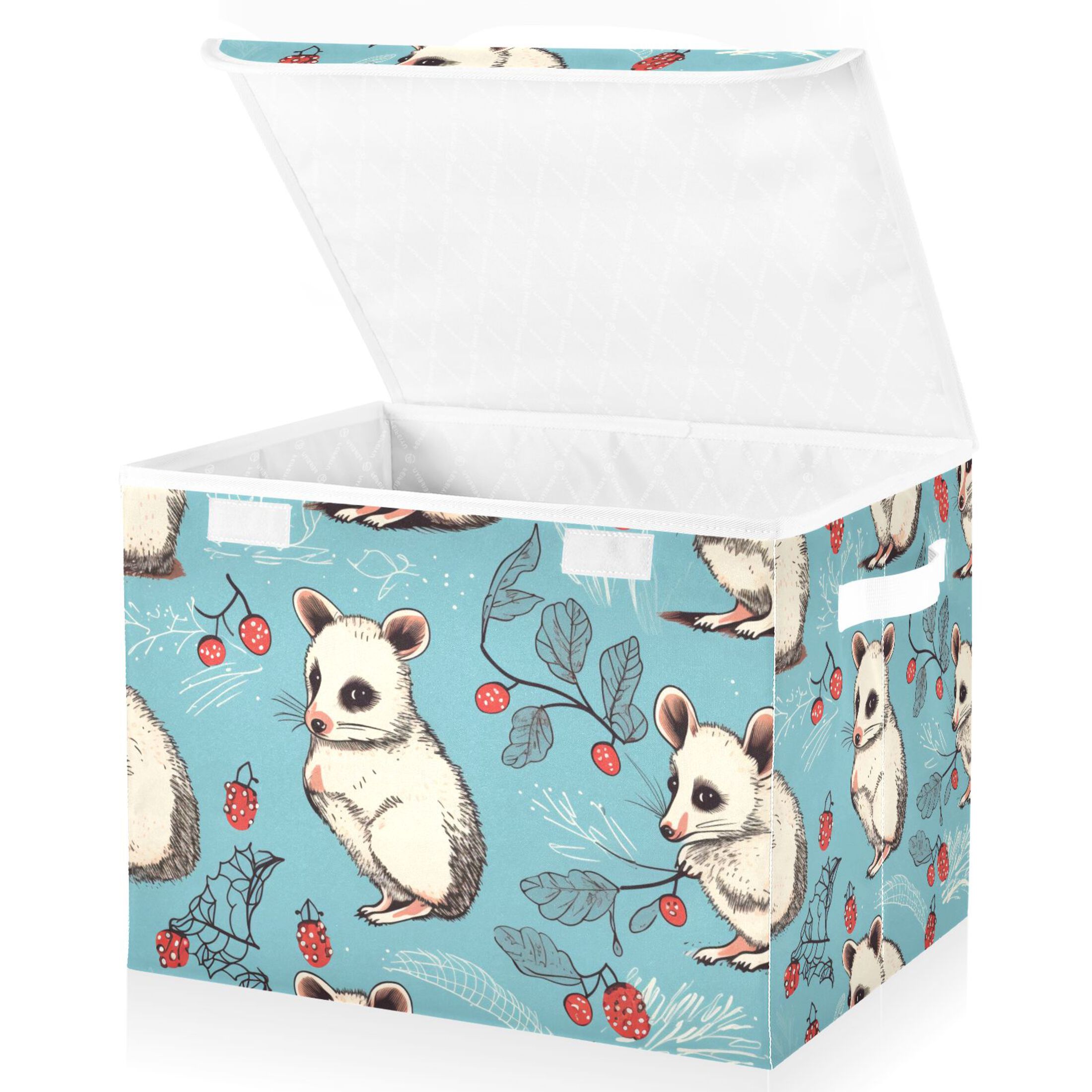 Large Lidded Foldable Storage Baskets Cubes Boxes Lids Bin for Home ...