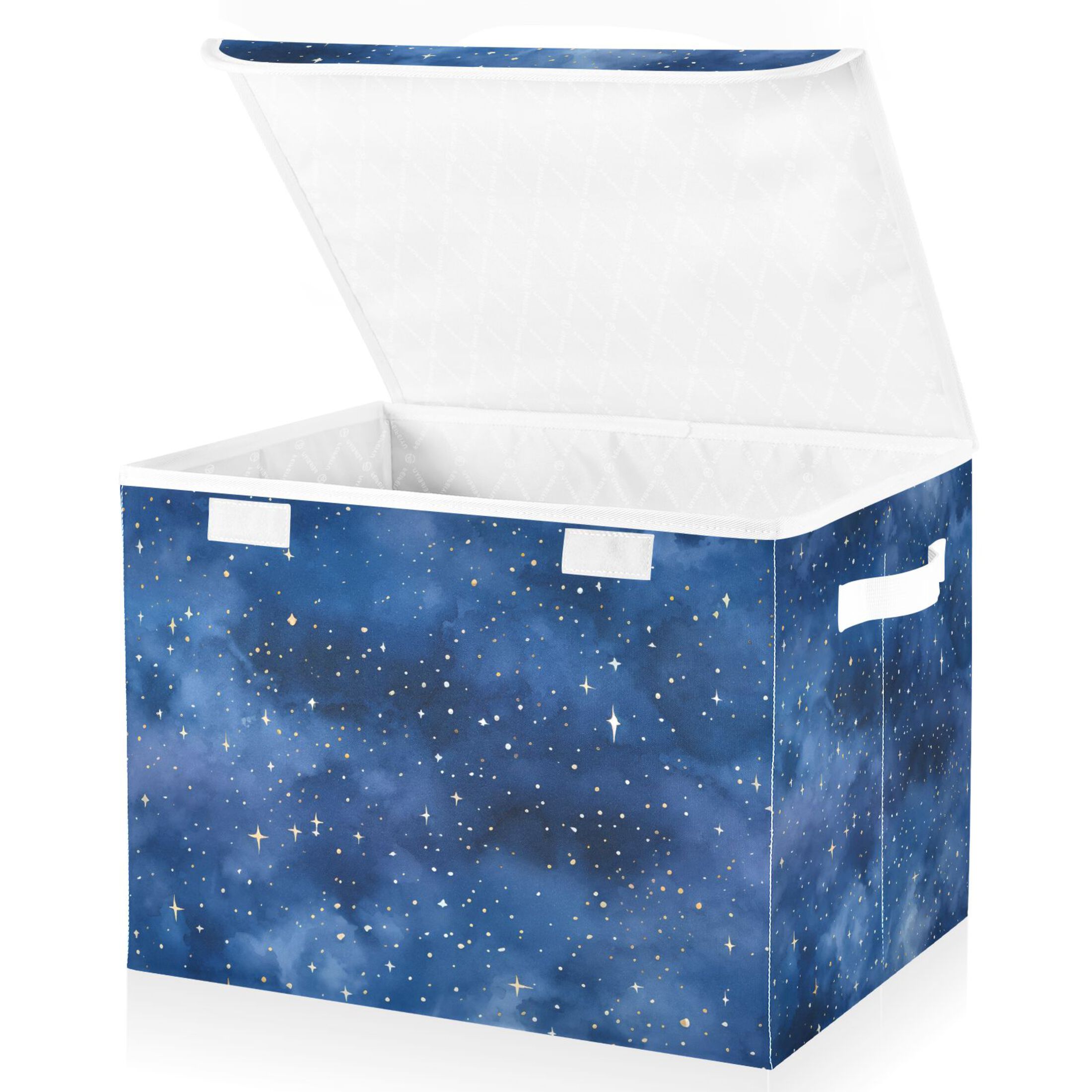 Large Lidded Foldable Storage Baskets Cubes Boxes Lids Bin for Home ...