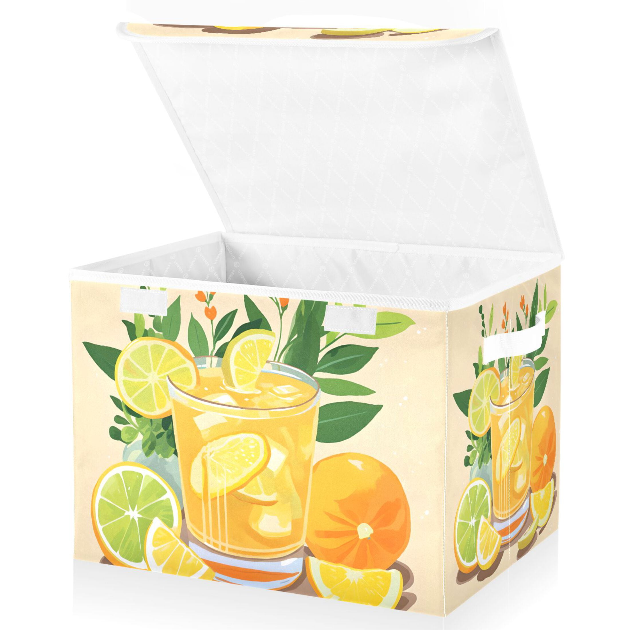 Large Lidded Foldable Storage Baskets Cubes Boxes Lids Bin for Home ...