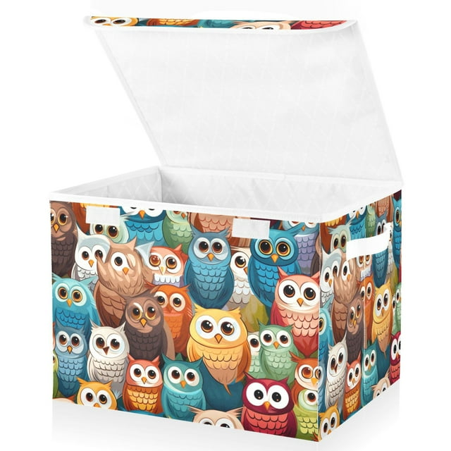 Large Lidded Foldable Storage Baskets Cubes Boxes Lids Bin for Home ...