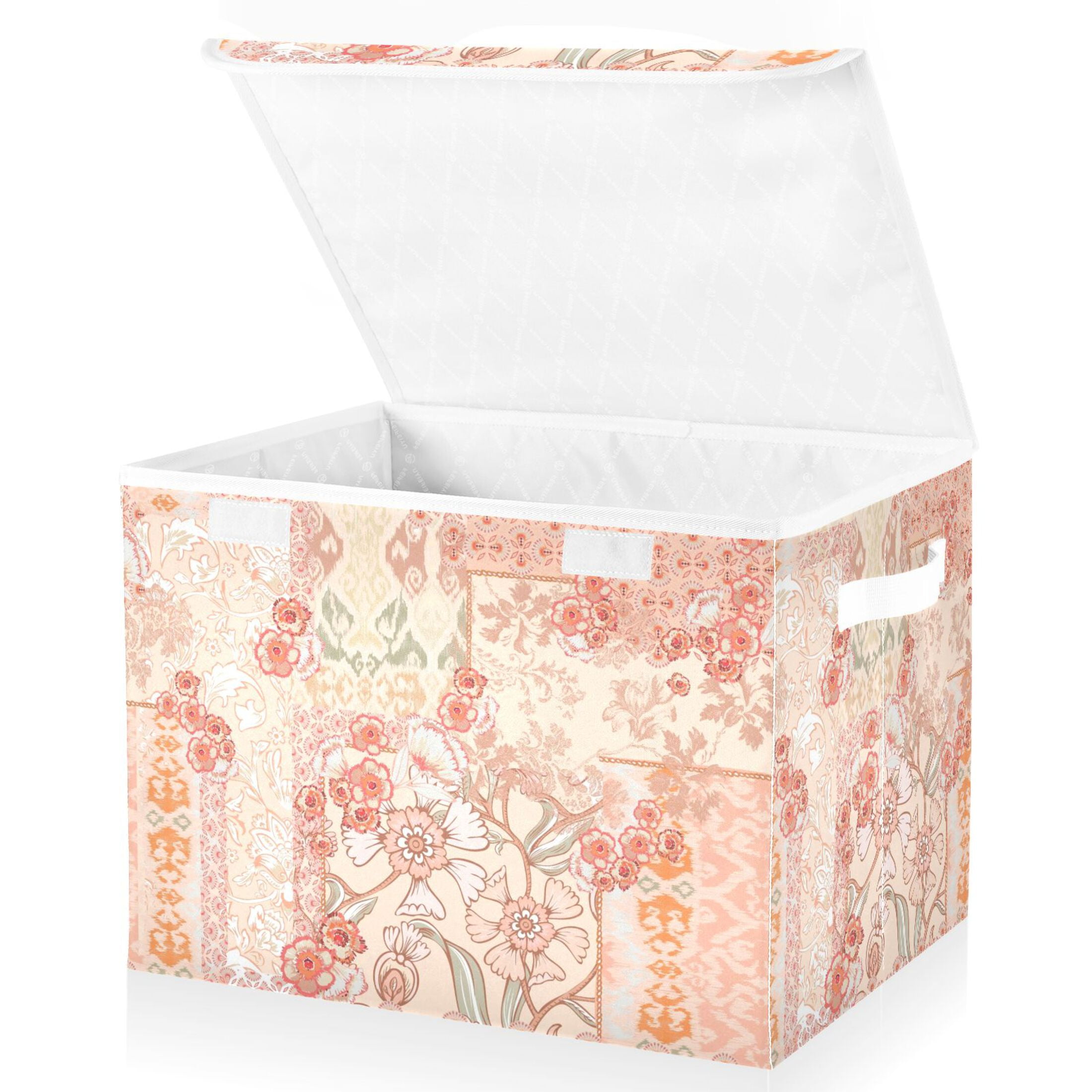 Large Lidded Foldable Storage Baskets Cubes Boxes Lids Bin for Home ...