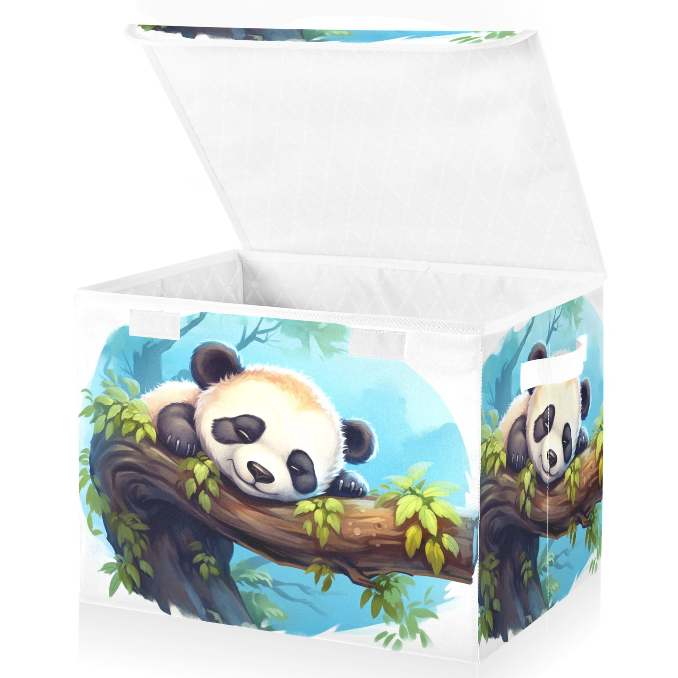 Large Lidded Foldable Storage Baskets Cubes Boxes Lids Bin for Home ...