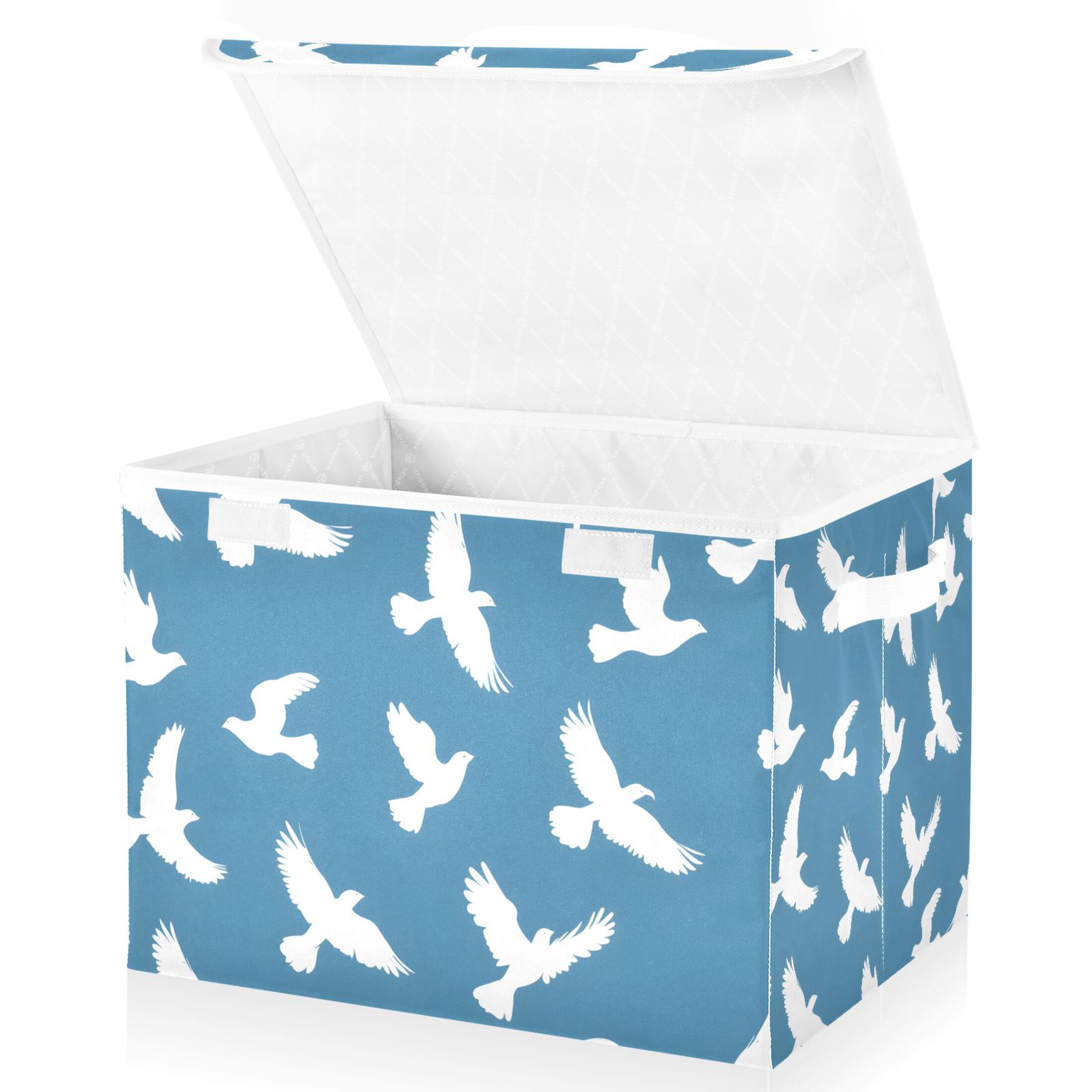 Large Lidded Foldable Storage Baskets Cubes Boxes Lids Bin for Home ...