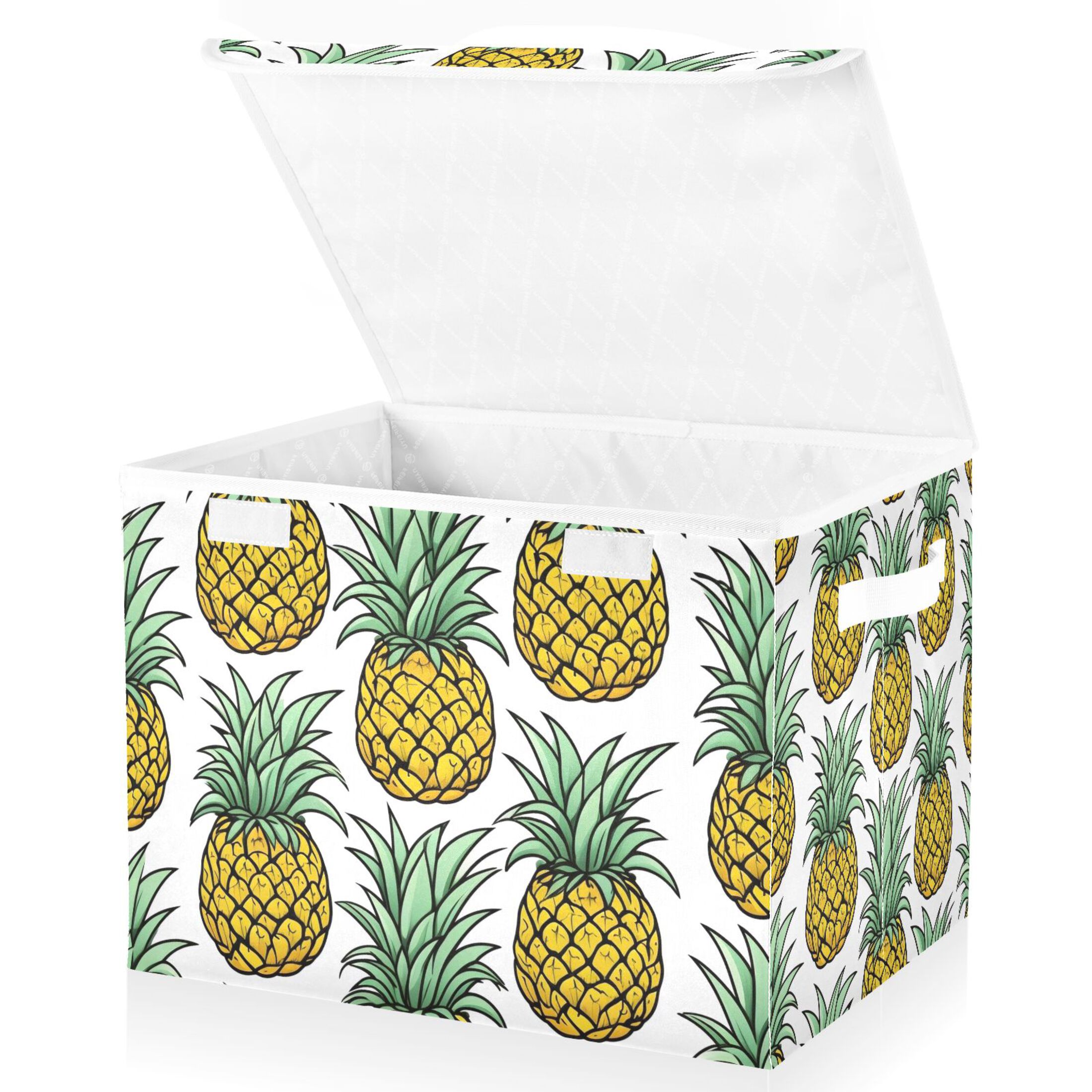 Large Lidded Foldable Storage Baskets Cubes Boxes Lids Bin for Home ...