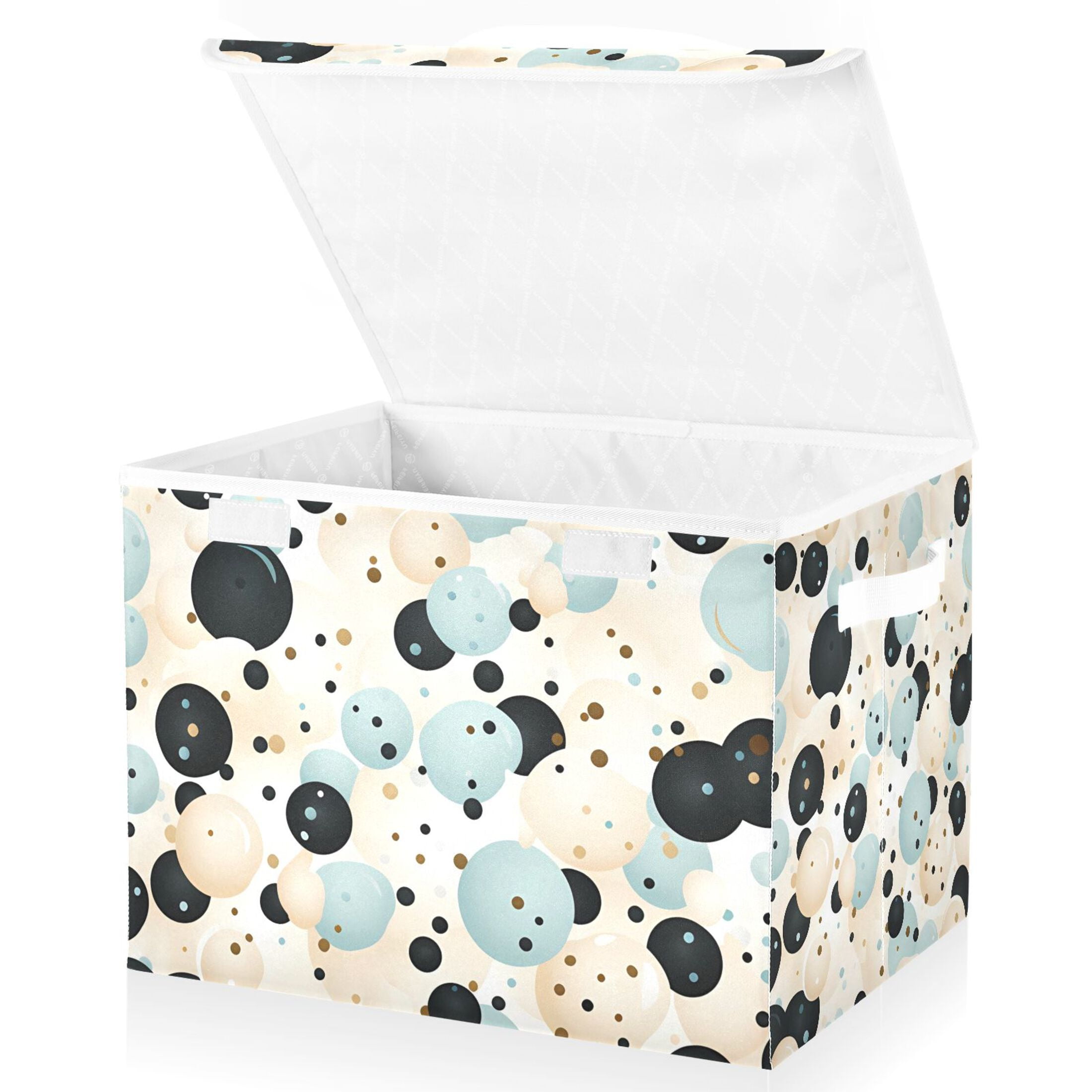 Large Lidded Foldable Storage Baskets Cubes Boxes Lids Bin for Home ...