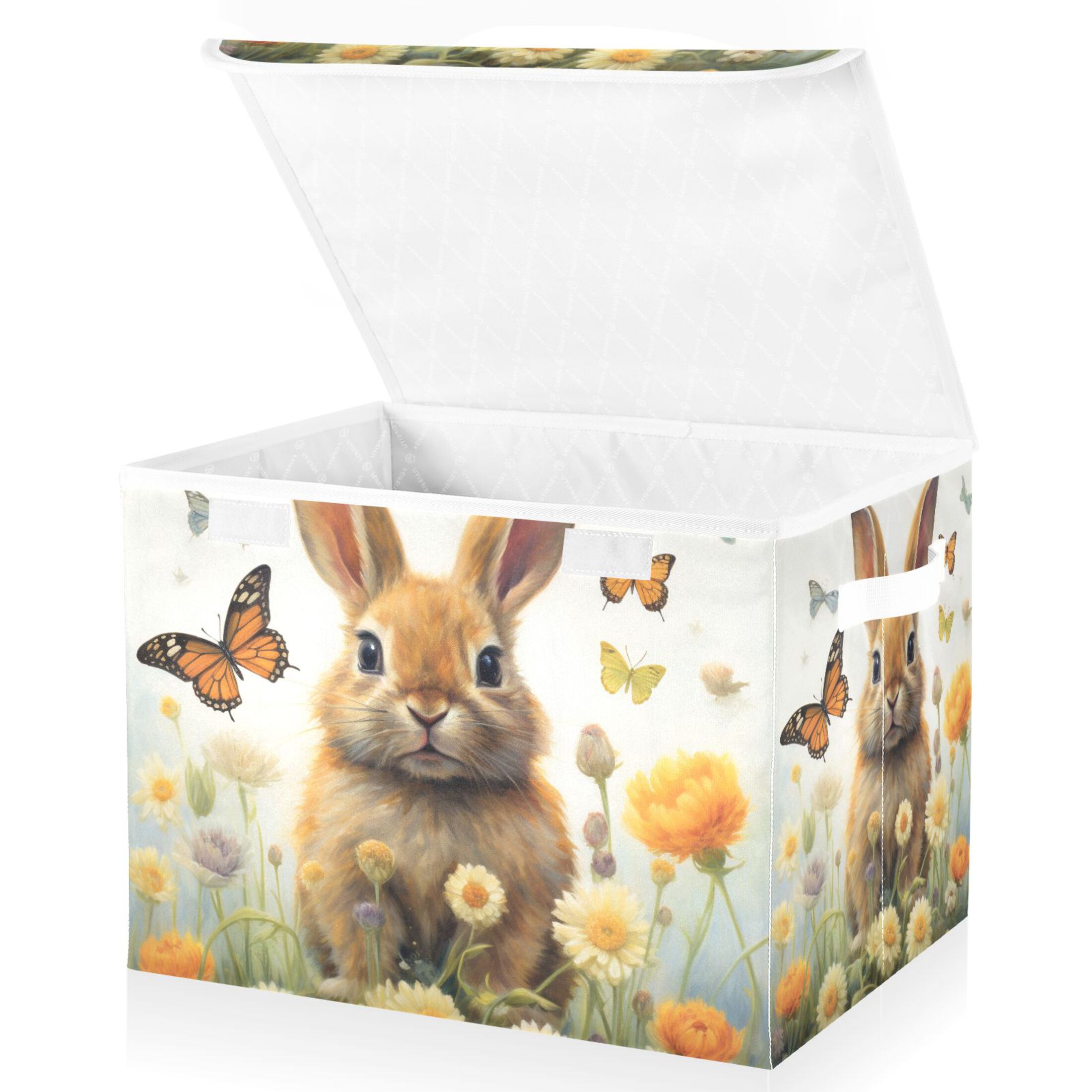 Large Lidded Foldable Storage Baskets Cubes Boxes Lids Bin for Home ...