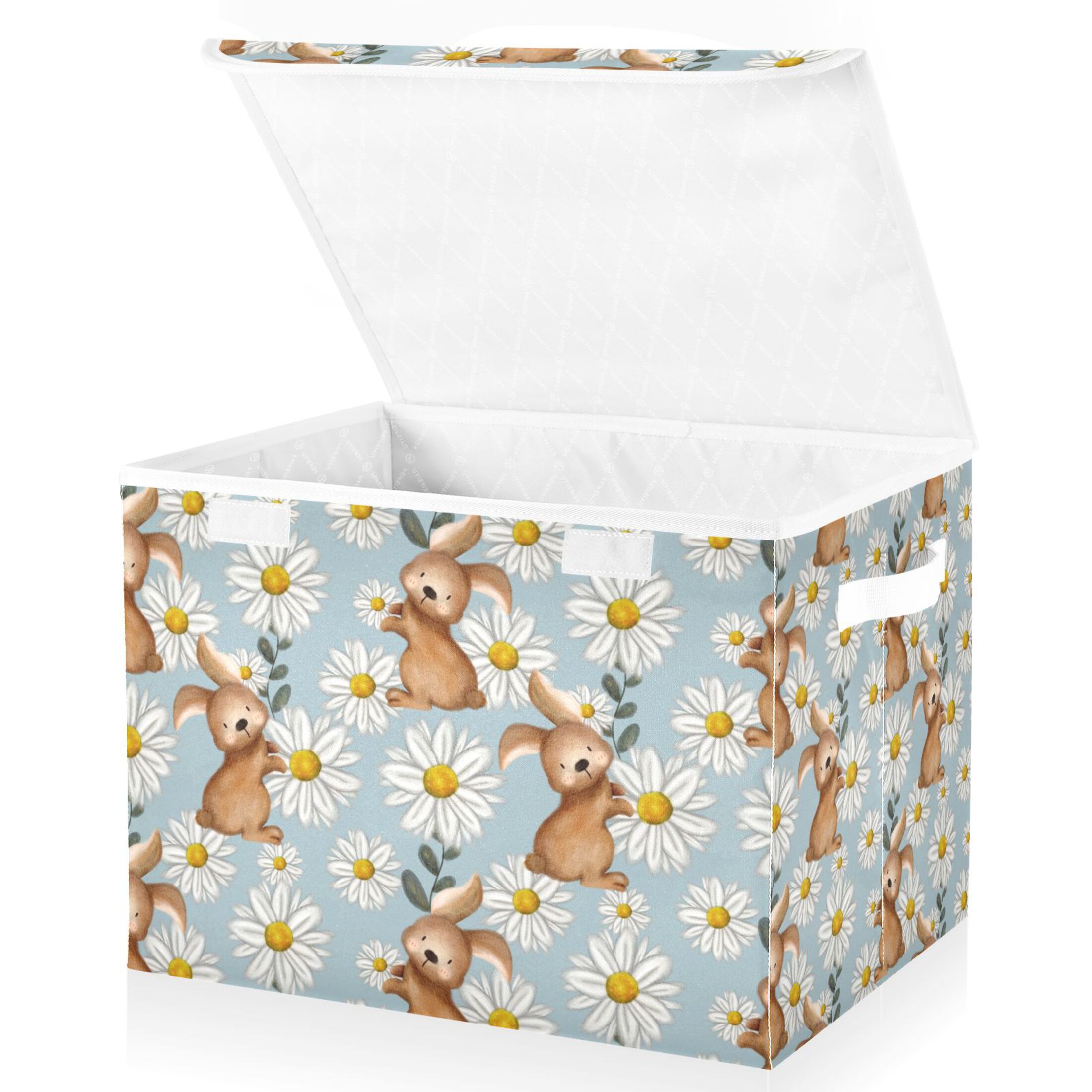 Large Lidded Foldable Storage Baskets Cubes Boxes Lids Bin for Home ...