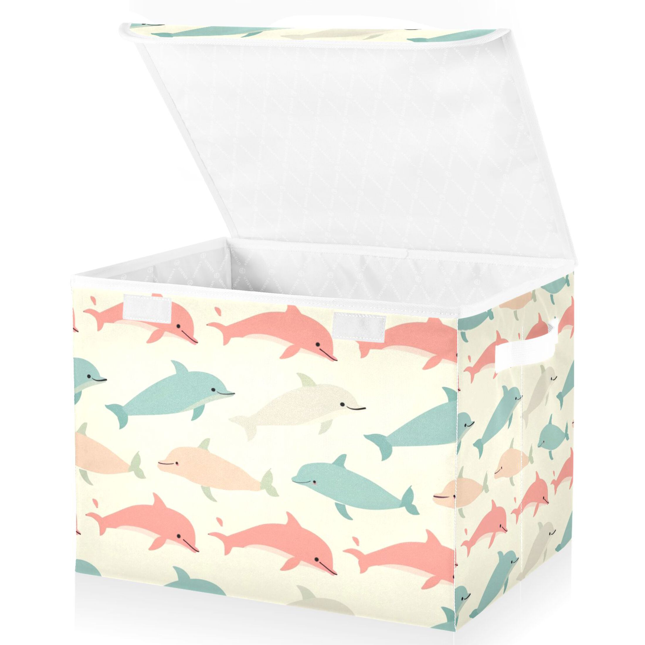 Large Lidded Foldable Storage Baskets Cubes Boxes Lids Bin for Home ...