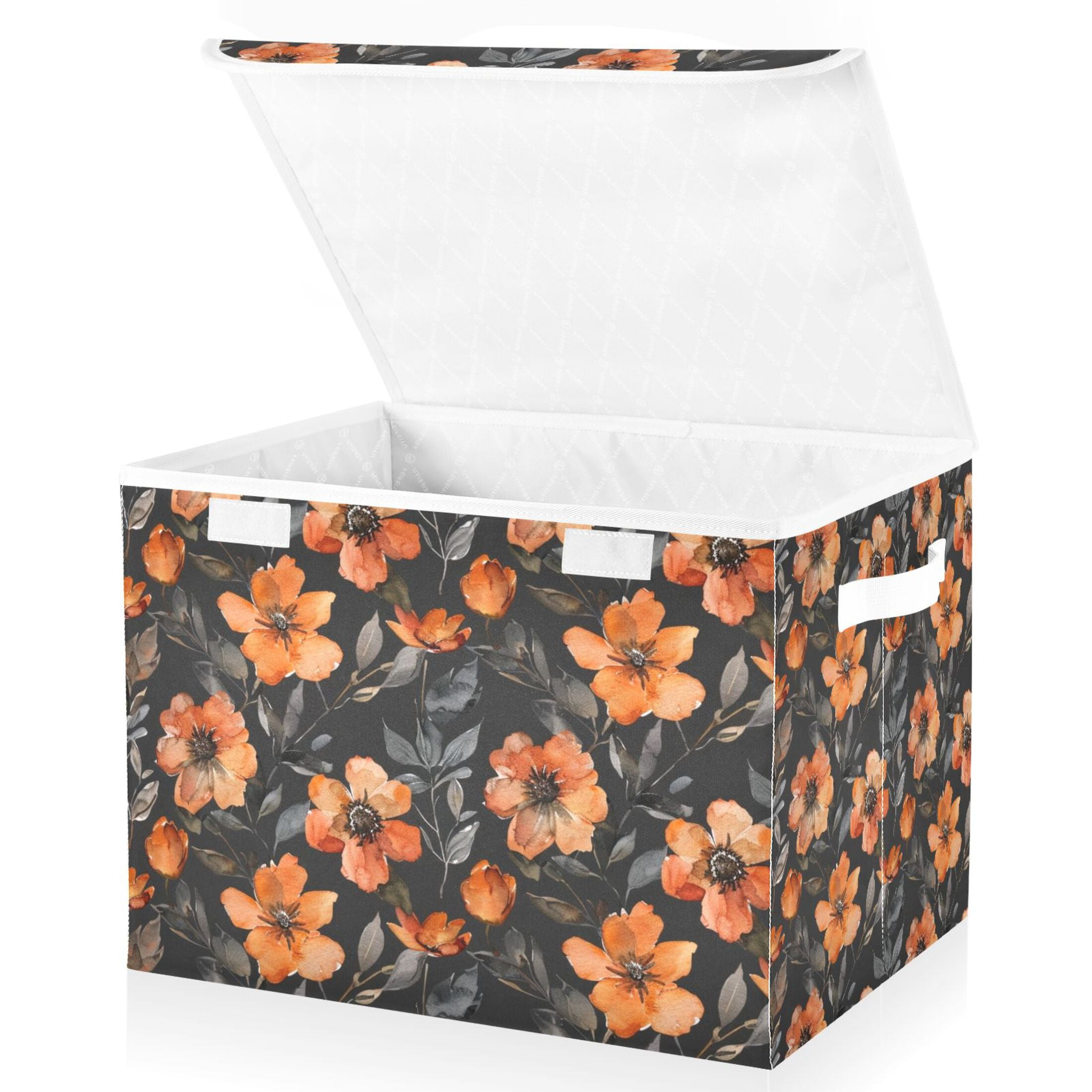 Large Lidded Foldable Storage Baskets Cubes Boxes Lids Bin for Home ...