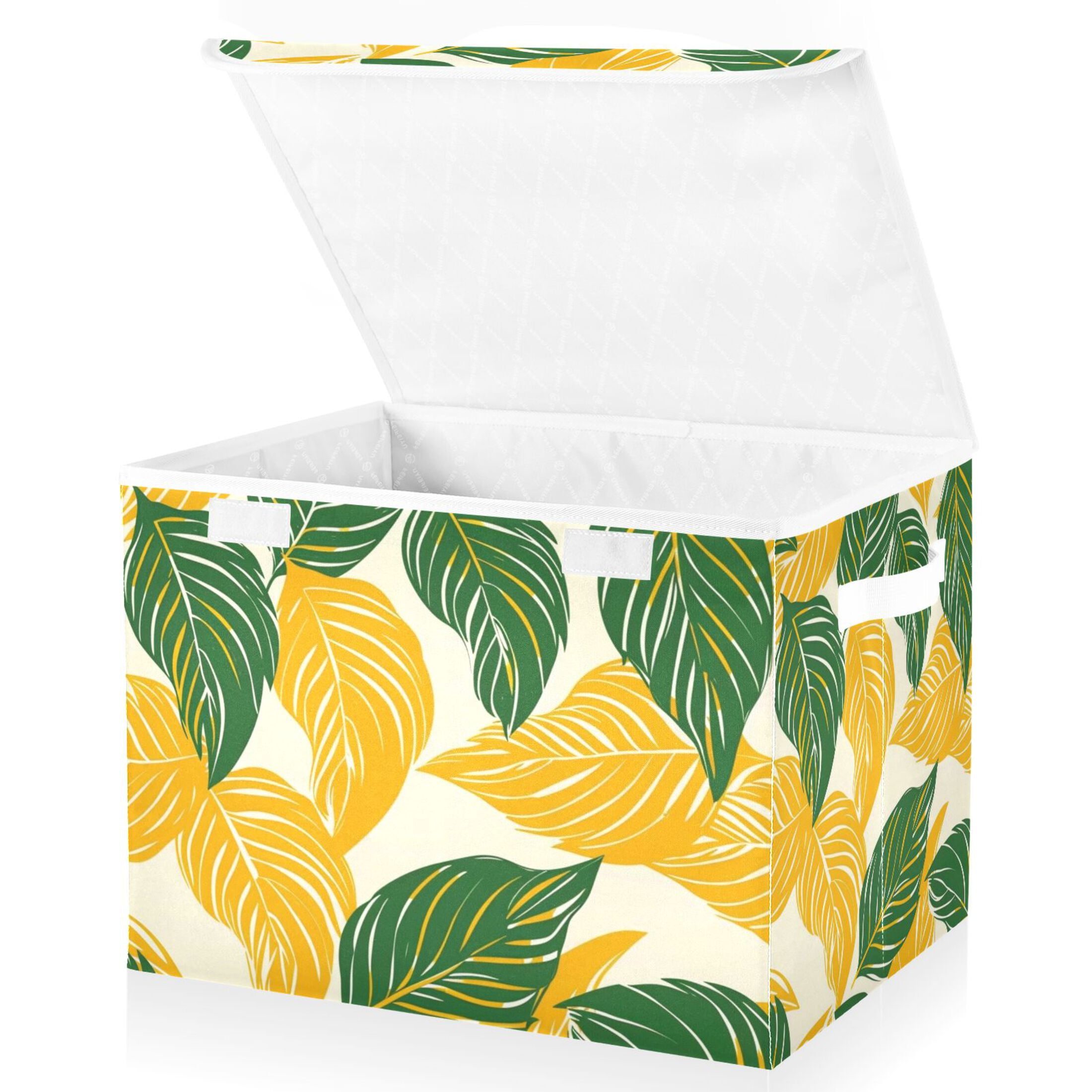 Large Lidded Foldable Storage Baskets Cubes Boxes Lids Bin for Home ...