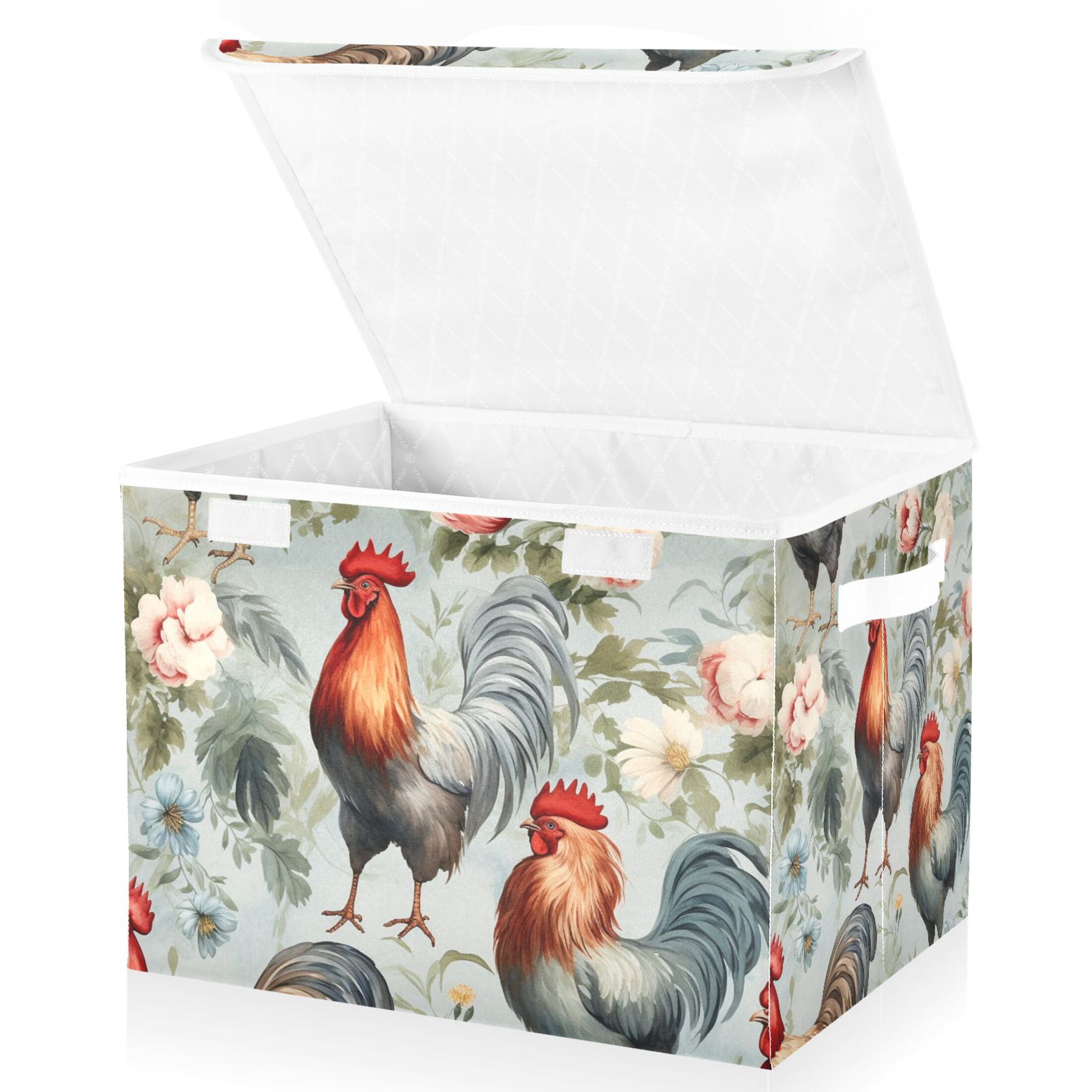 Large Lidded Foldable Storage Baskets Cubes Boxes Lids Bin for Home ...