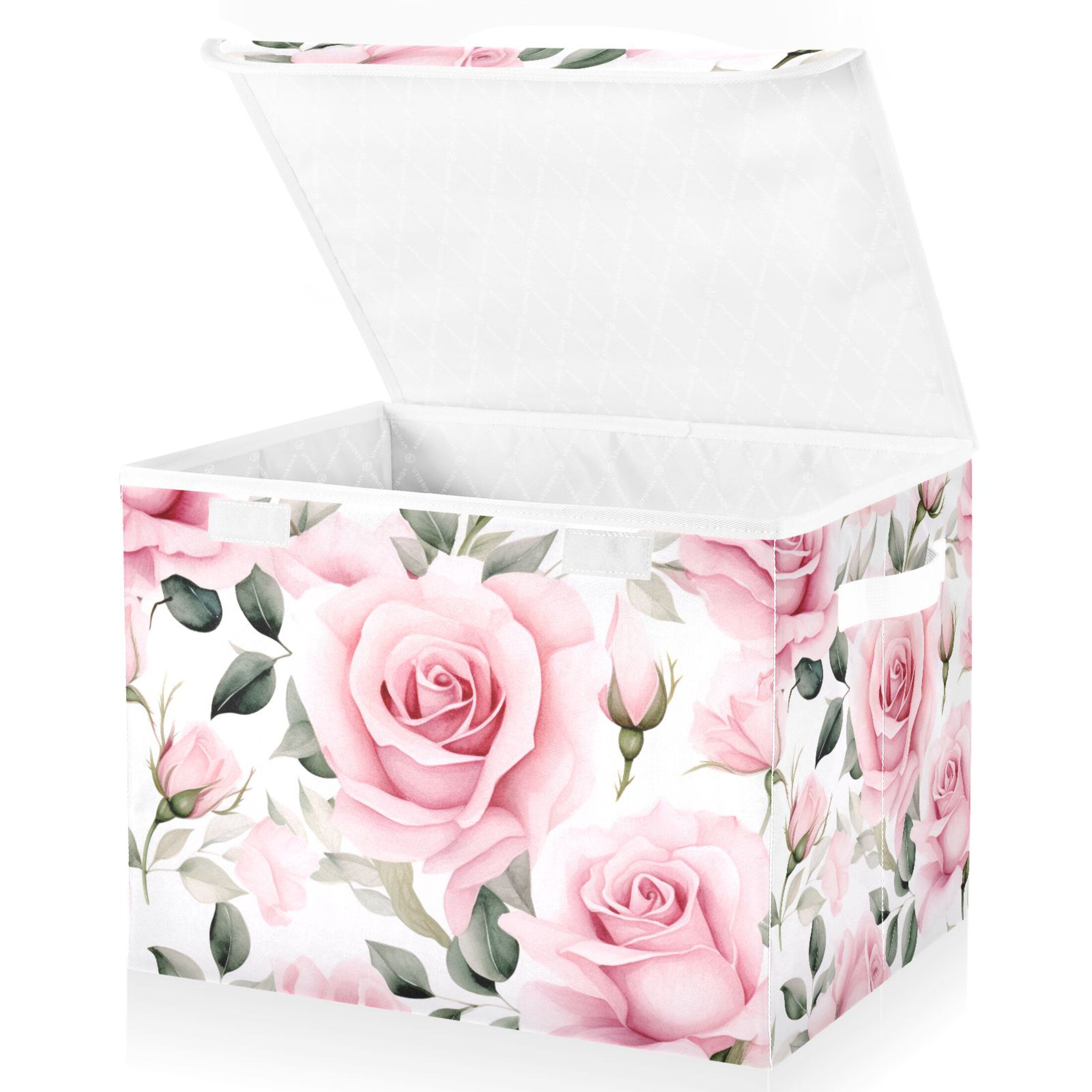 Large Lidded Foldable Storage Baskets Cubes Boxes Lids Bin for Home ...