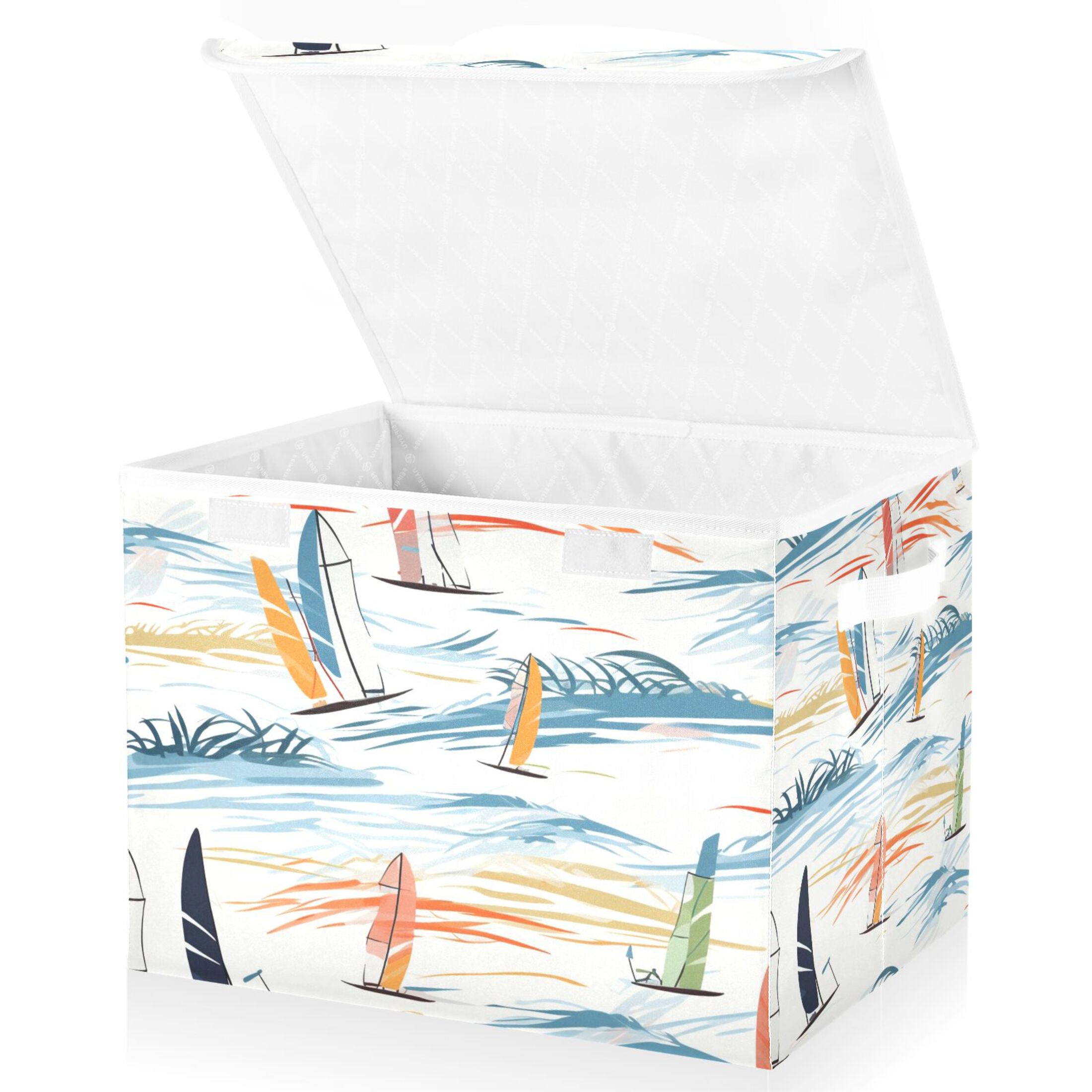 Large Lidded Foldable Storage Baskets Cubes Boxes Lids Bin for Home ...