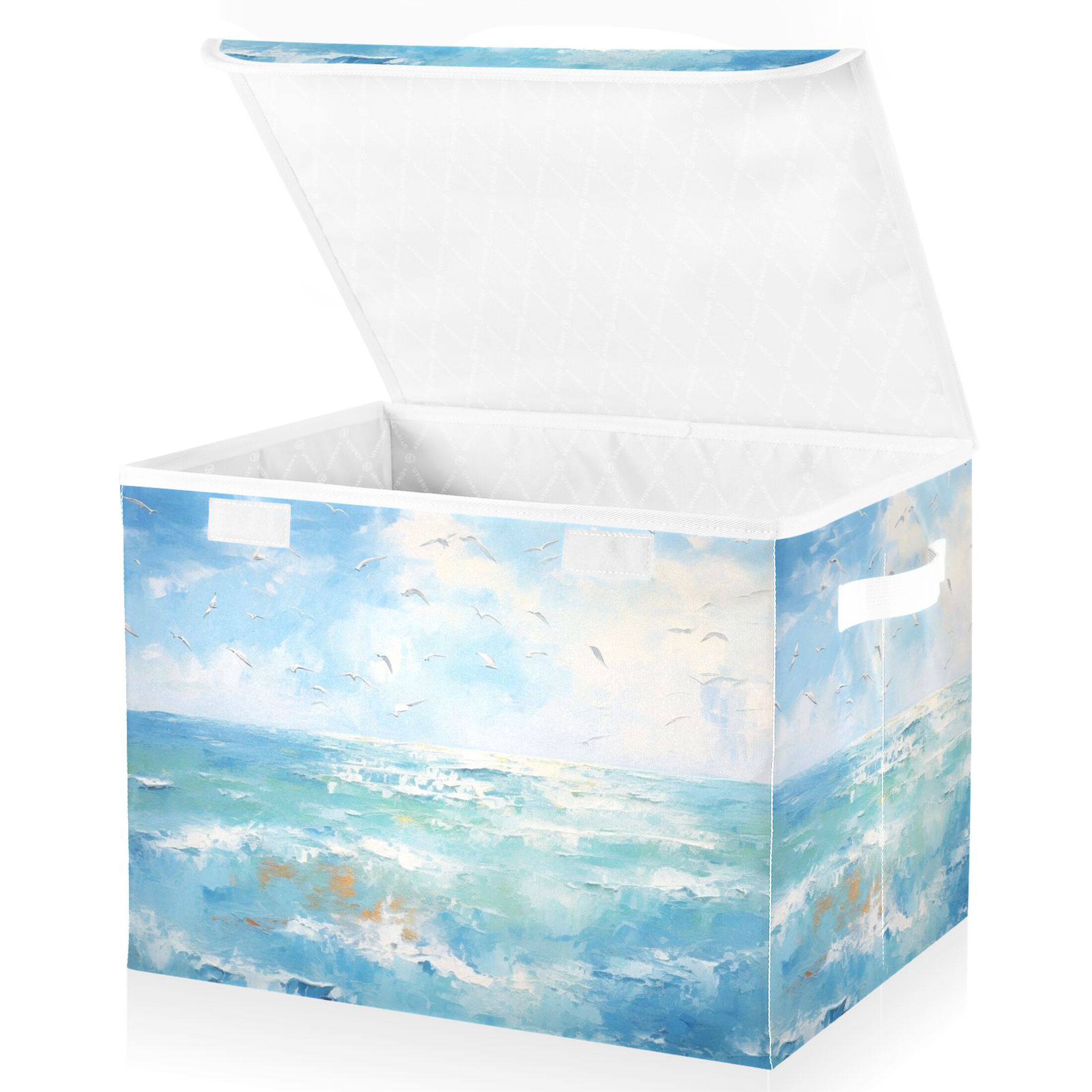 Large Lidded Foldable Storage Baskets Cubes Boxes Lids Bin for Home ...