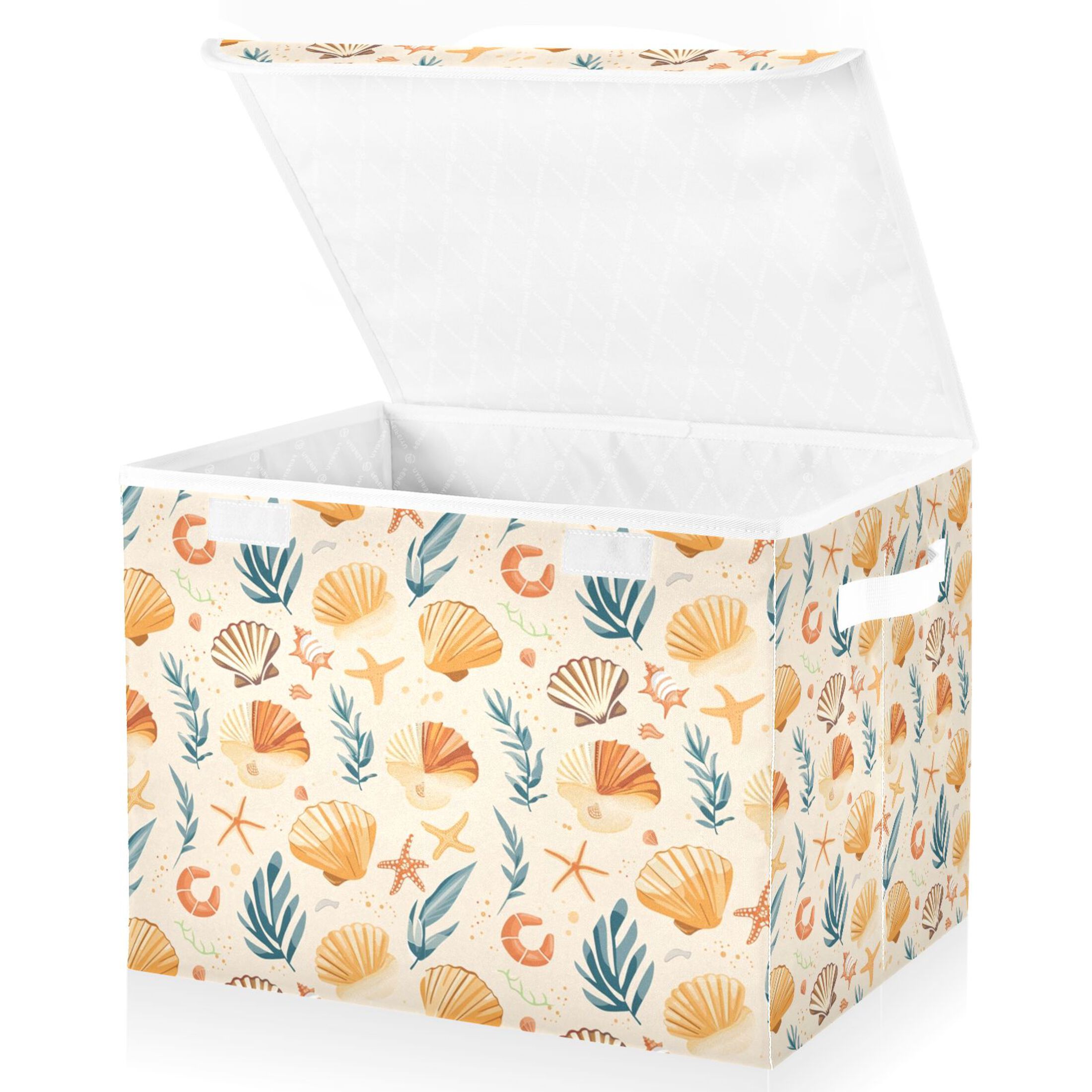 Large Lidded Foldable Storage Baskets Cubes Boxes Lids Bin for Home ...