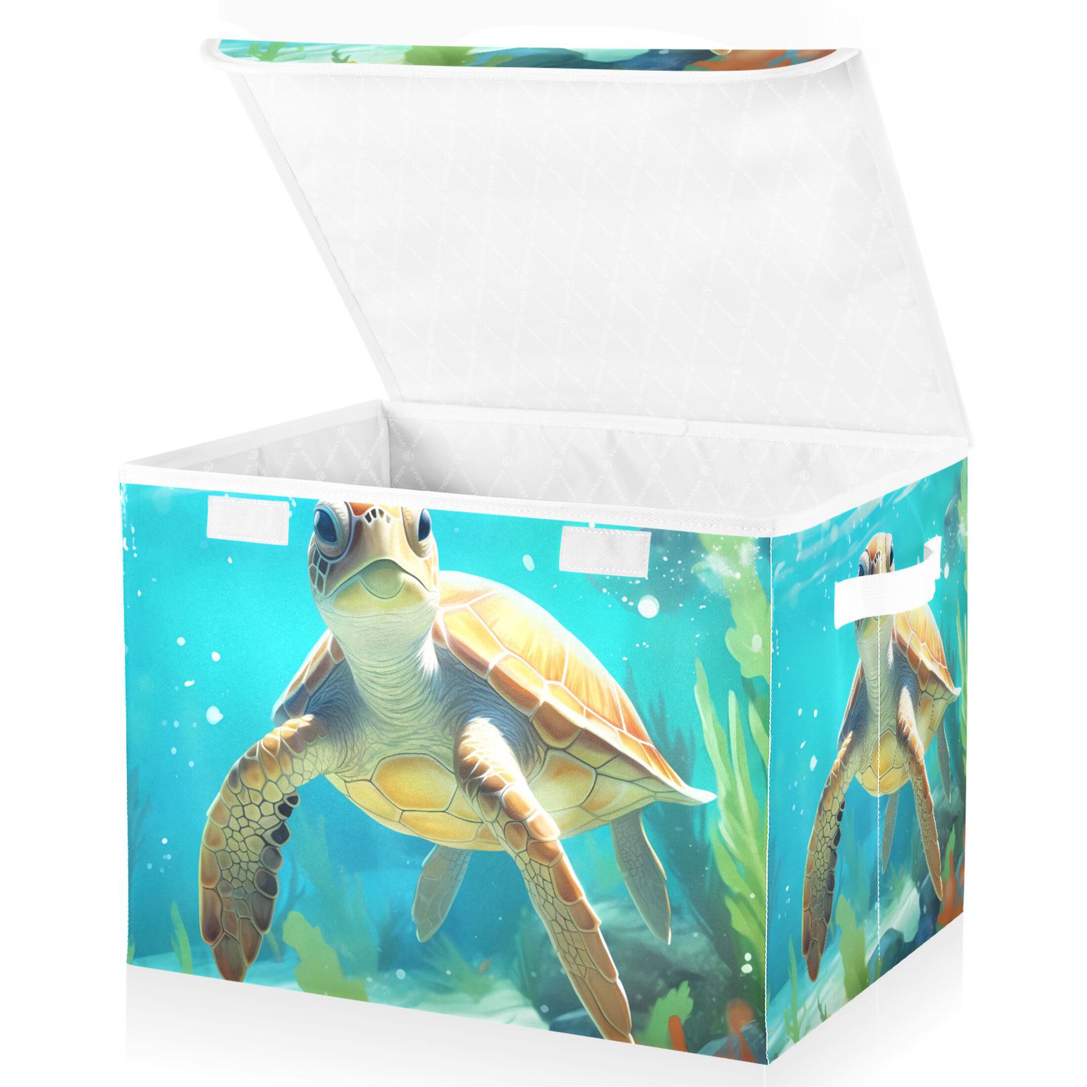 Large Lidded Foldable Storage Baskets Cubes Boxes Lids Bin for Home ...