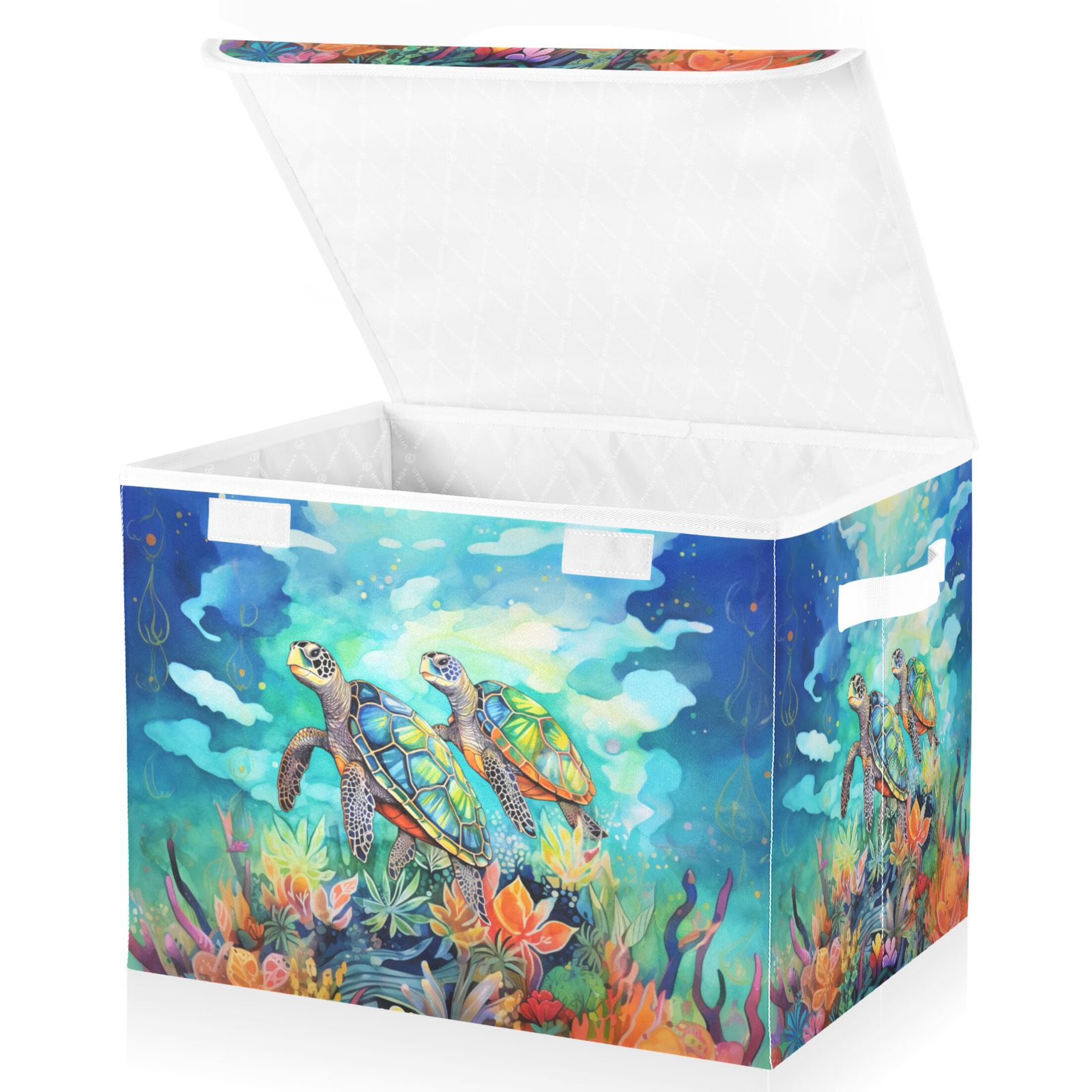 Large Lidded Foldable Storage Baskets Cubes Boxes Lids Bin for Home ...