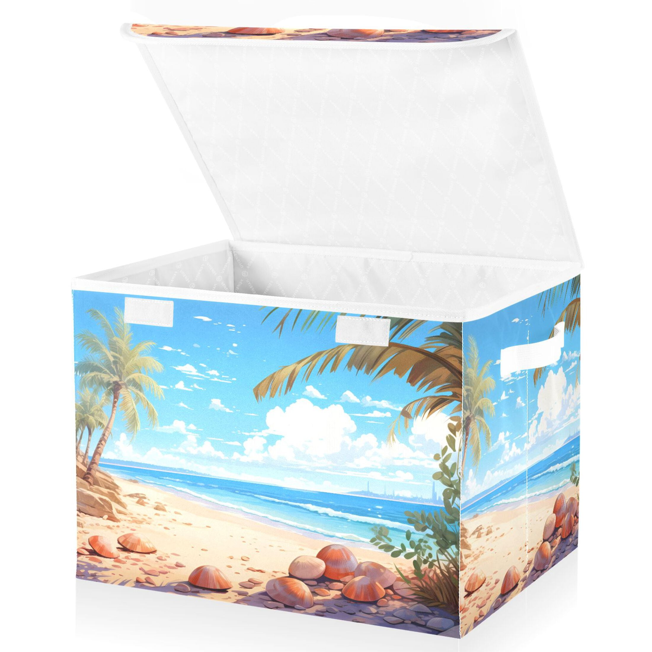 Large Lidded Foldable Storage Baskets Cubes Boxes Lids Bin for Home ...