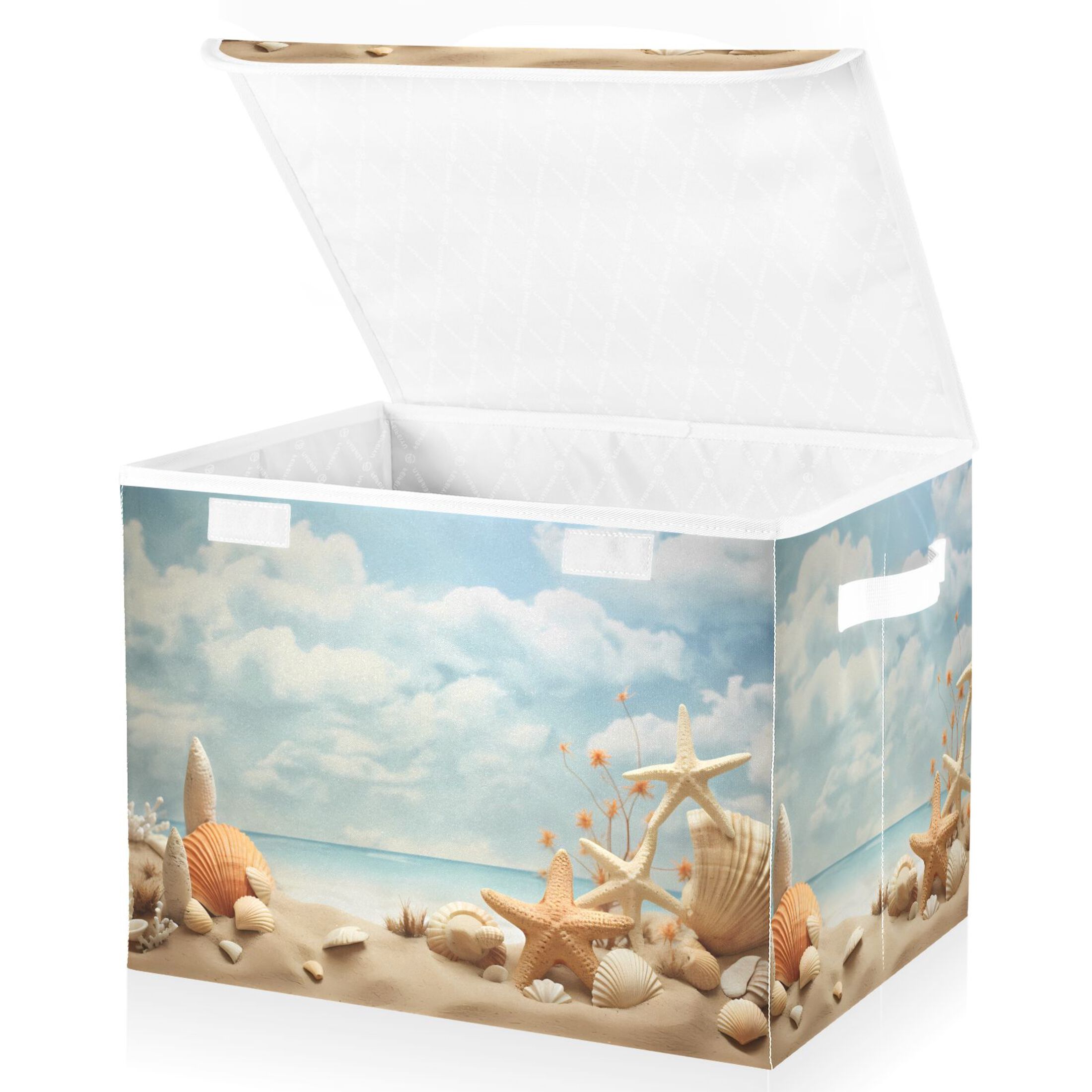 Large Lidded Foldable Storage Baskets Cubes Boxes Lids Bin for Home ...