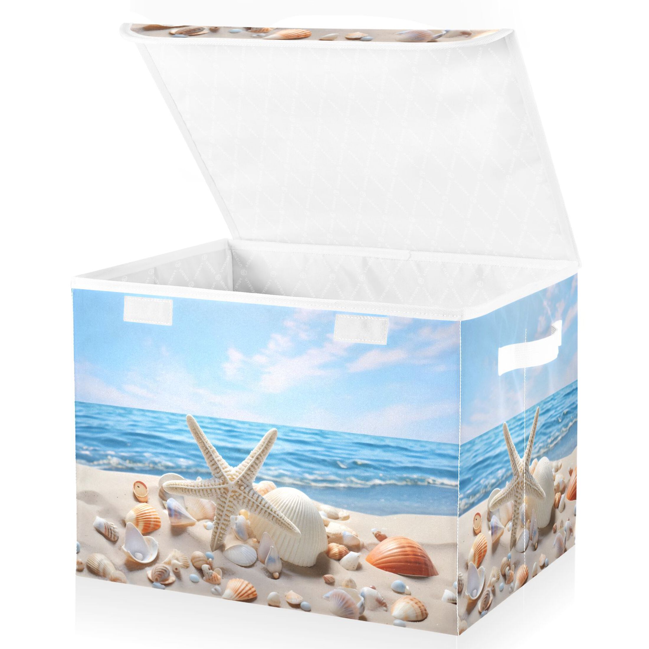 Large Lidded Foldable Storage Baskets Cubes Boxes Lids Bin for Home ...