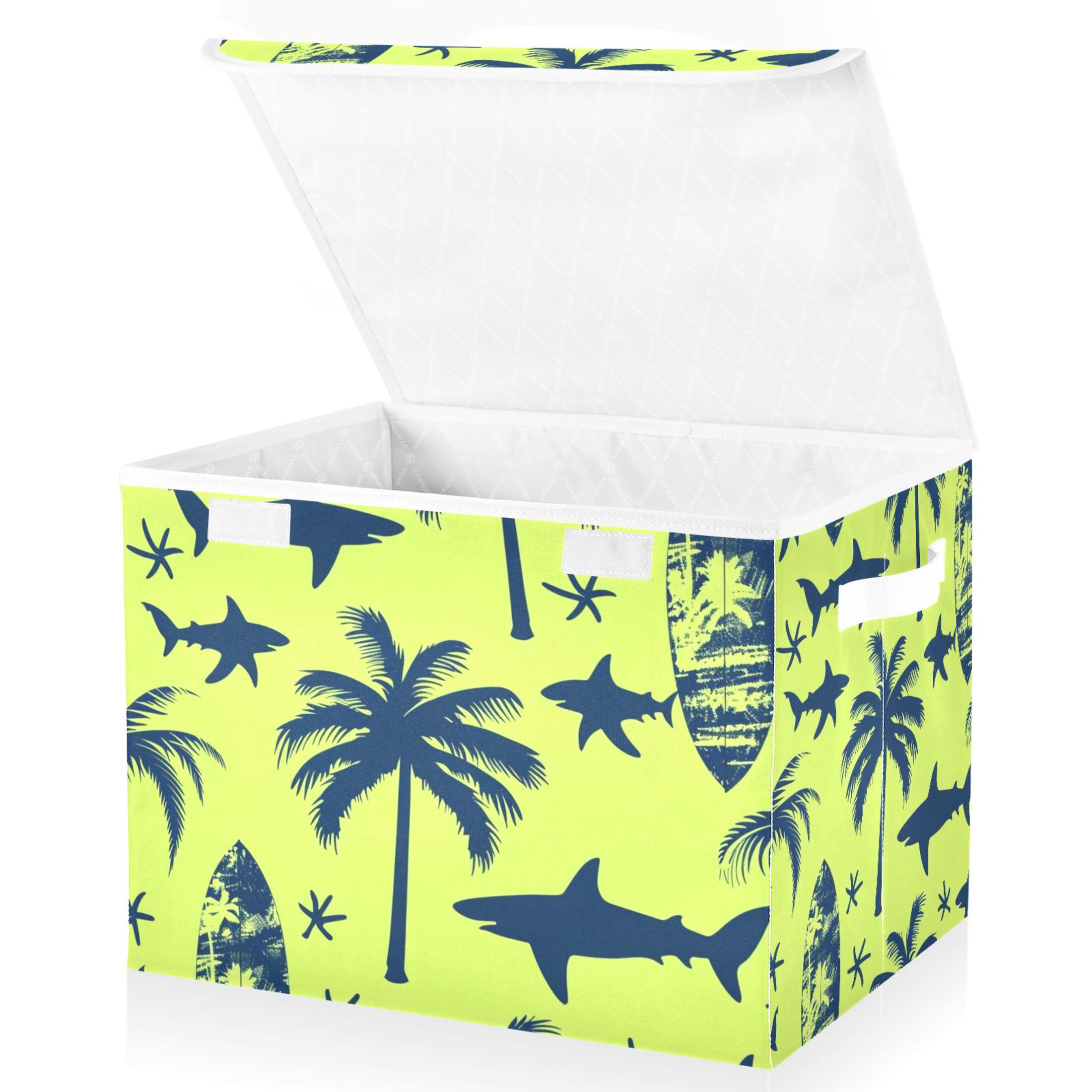 Large Lidded Foldable Storage Baskets Cubes Boxes Lids Bin for Home ...