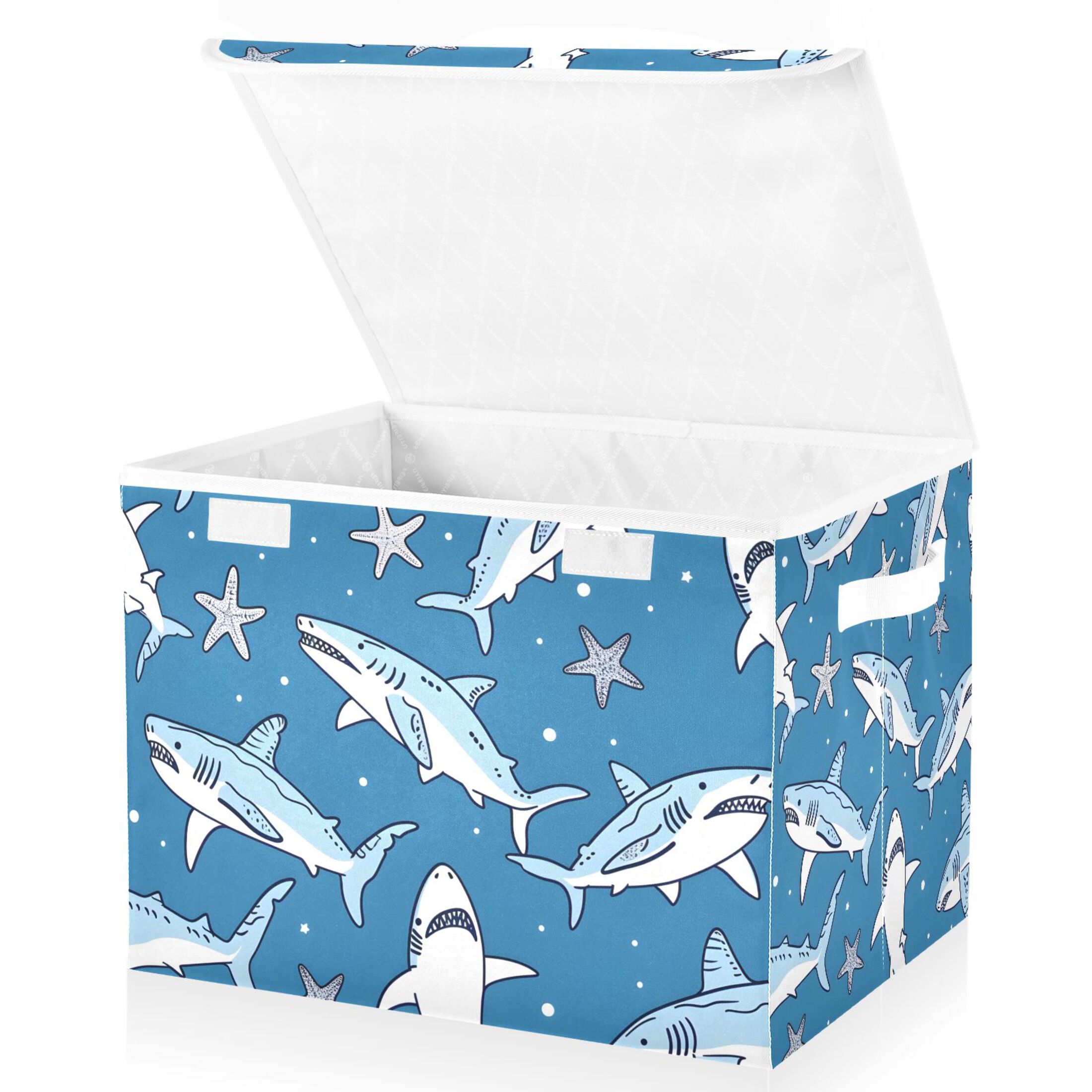 Large Lidded Foldable Storage Baskets Cubes Boxes Lids Bin for Home ...