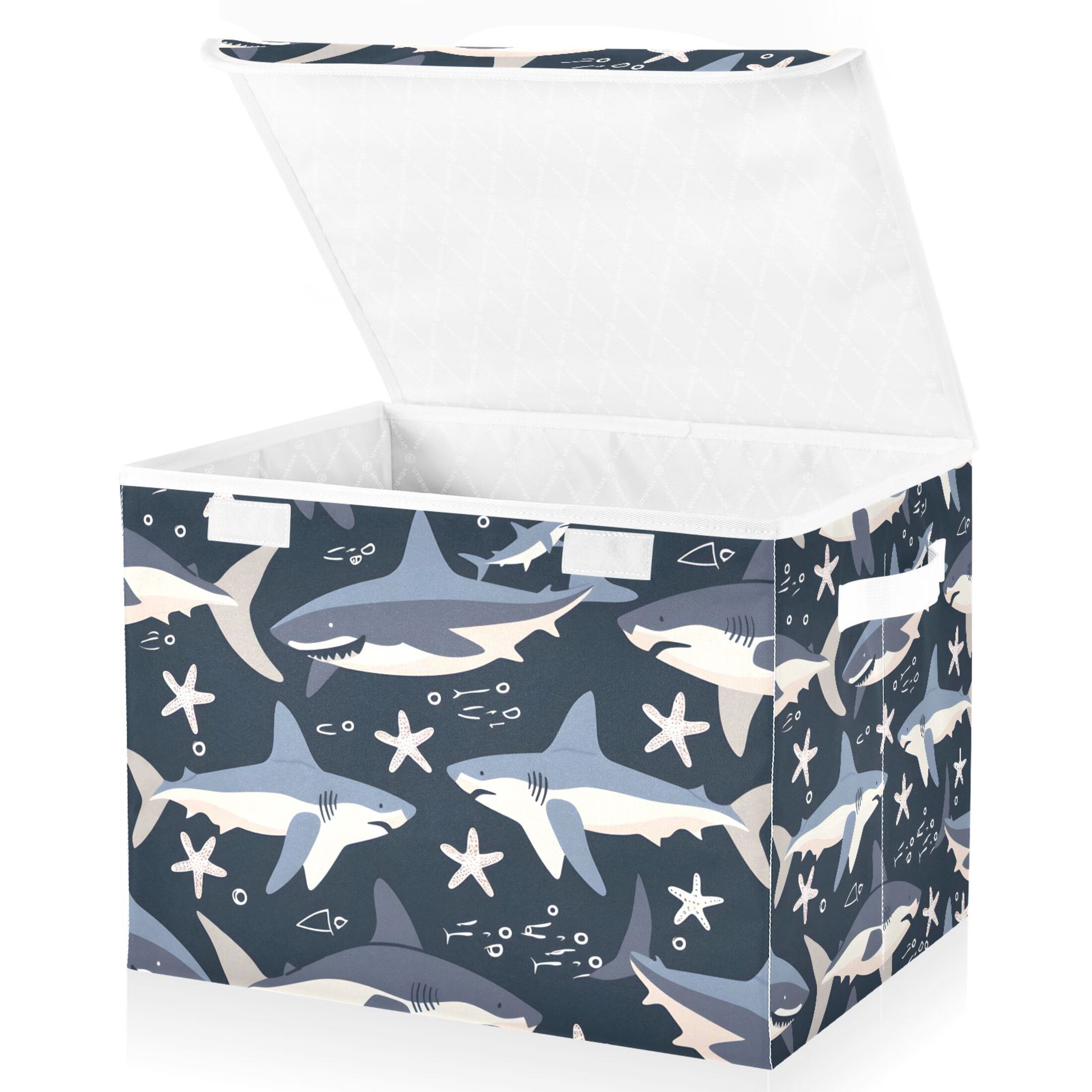 Large Lidded Foldable Storage Baskets Cubes Boxes Lids Bin for Home ...