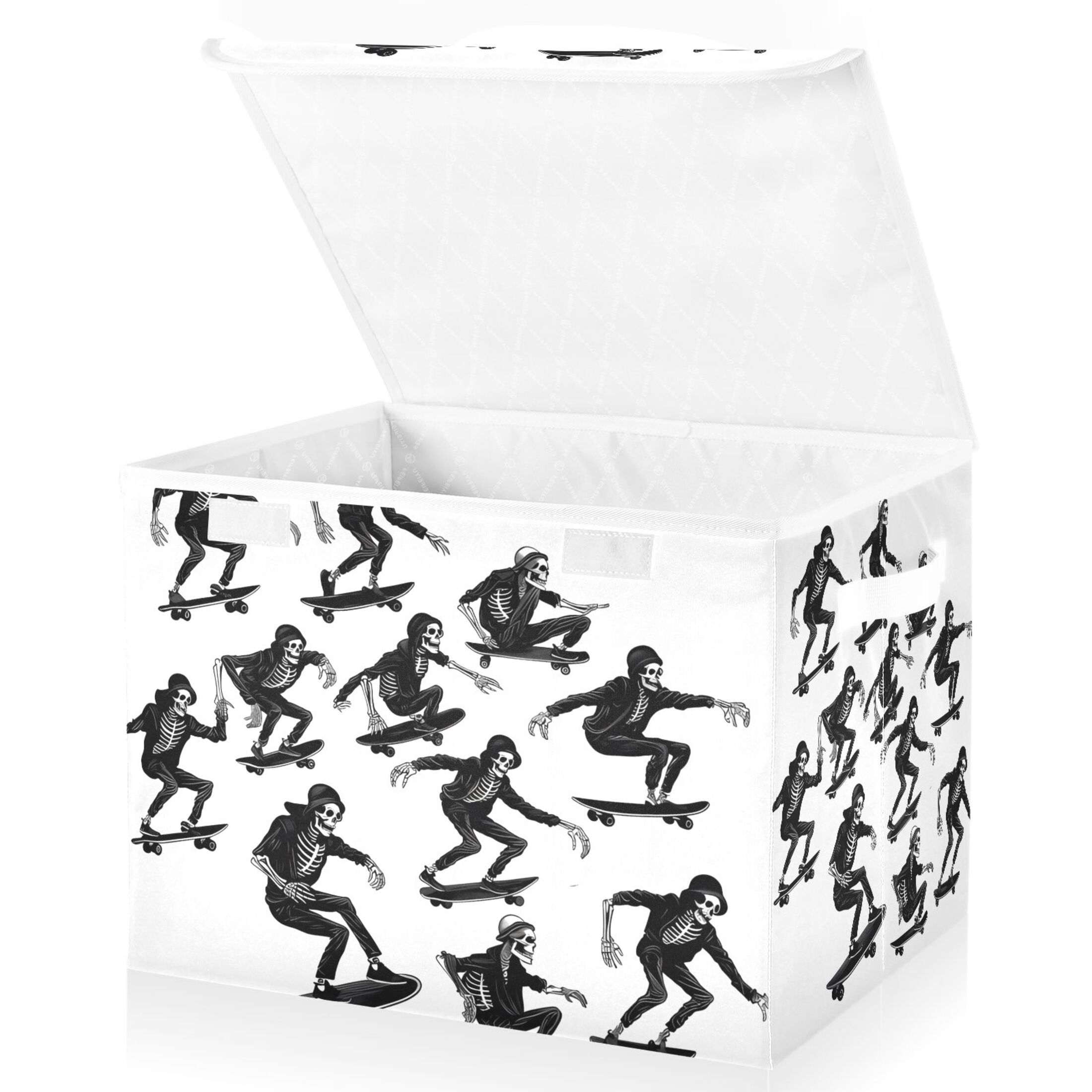 Large Lidded Foldable Storage Baskets Cubes Boxes Lids Bin for Home ...