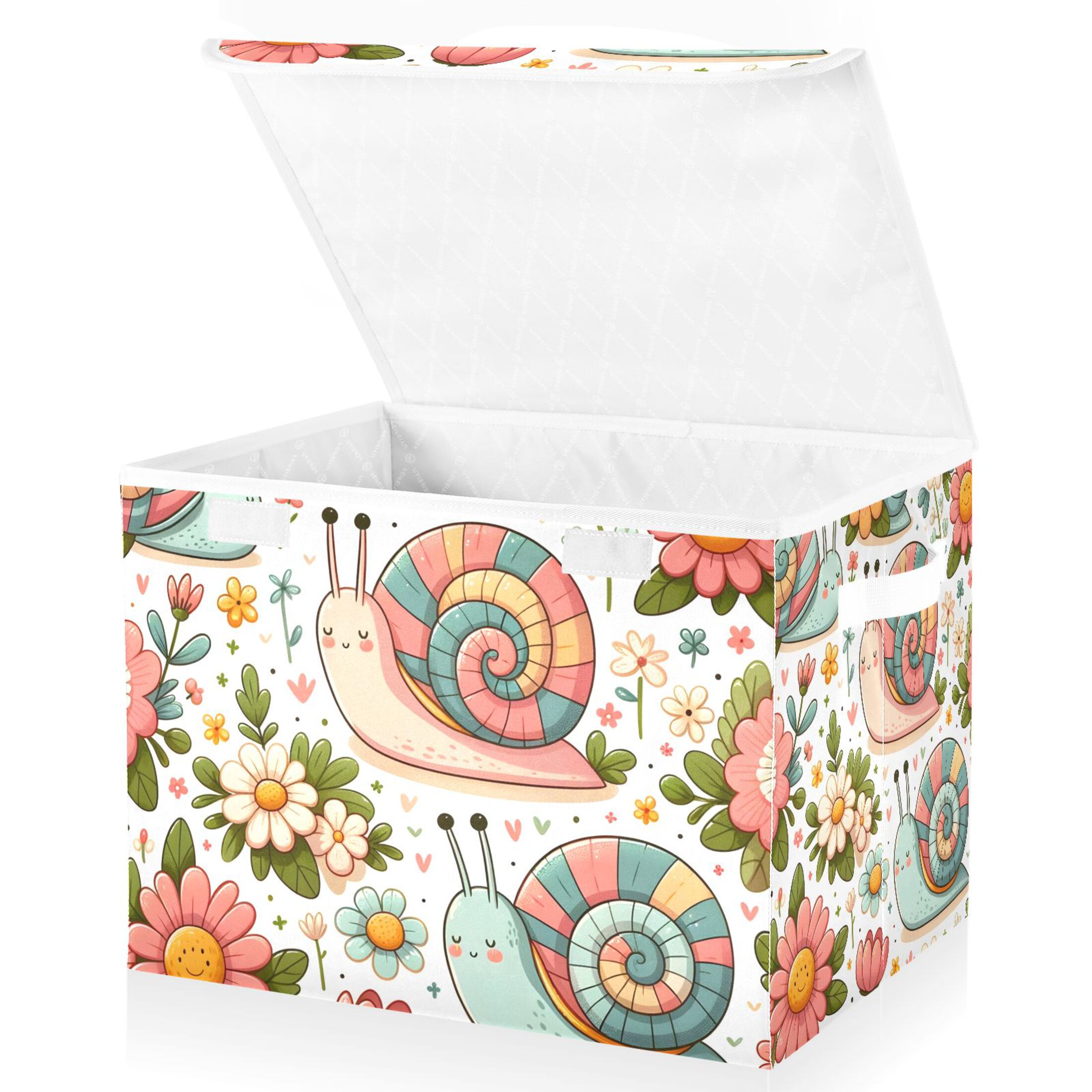 Large Lidded Foldable Storage Baskets Cubes Boxes Lids Bin for Home ...