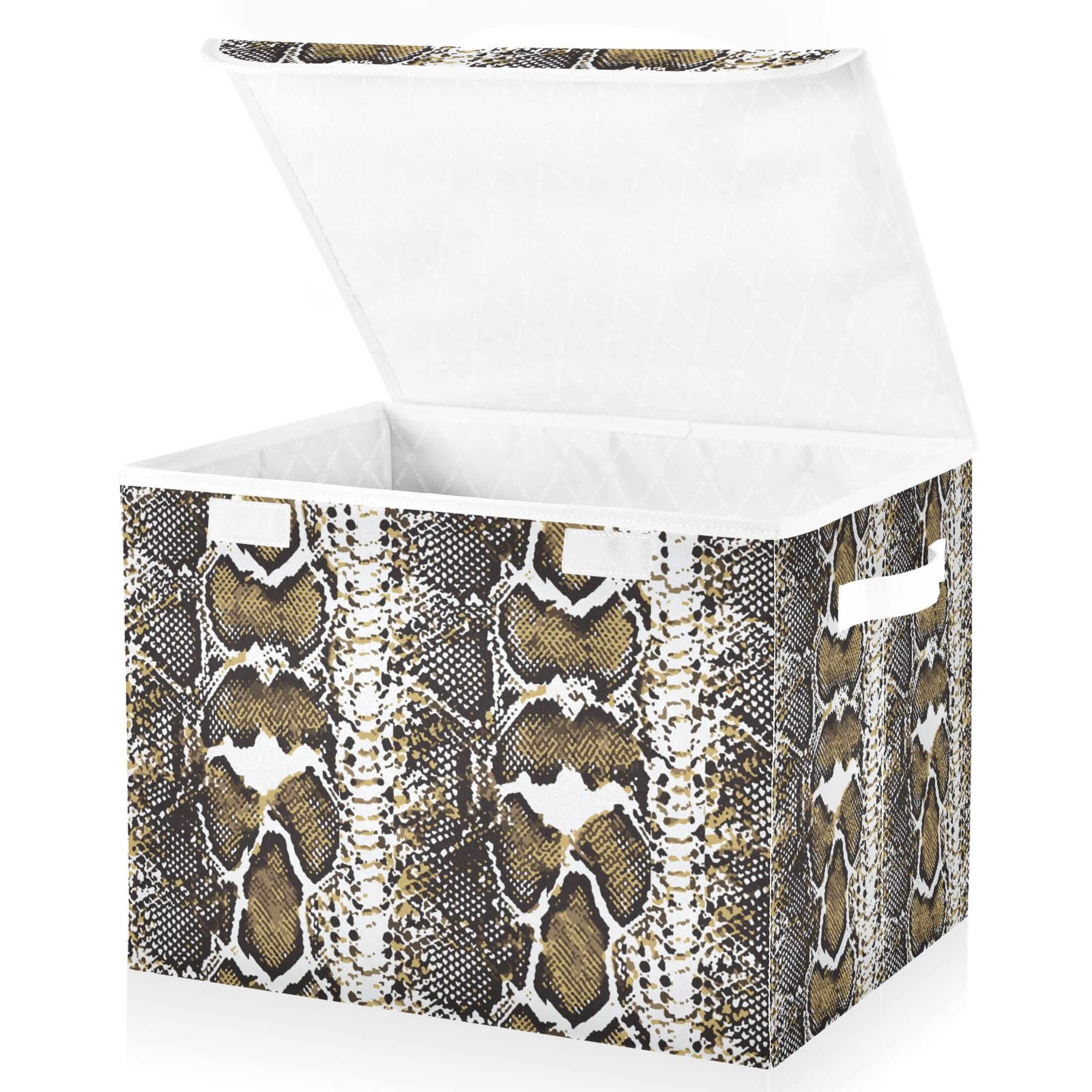 Large Lidded Foldable Storage Baskets Cubes Boxes Lids Bin for Home ...