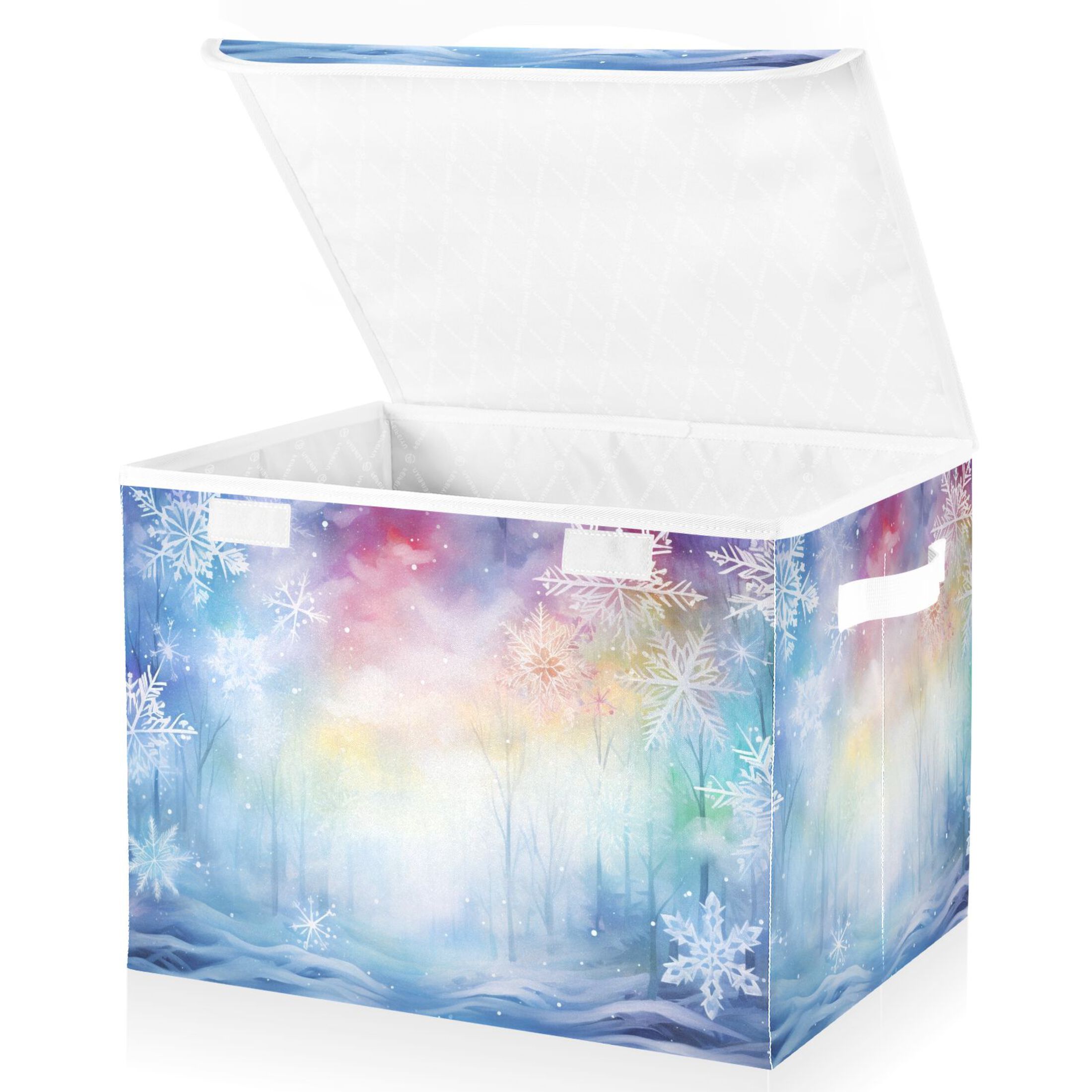 Large Lidded Foldable Storage Baskets Cubes Boxes Lids Bin for Home ...