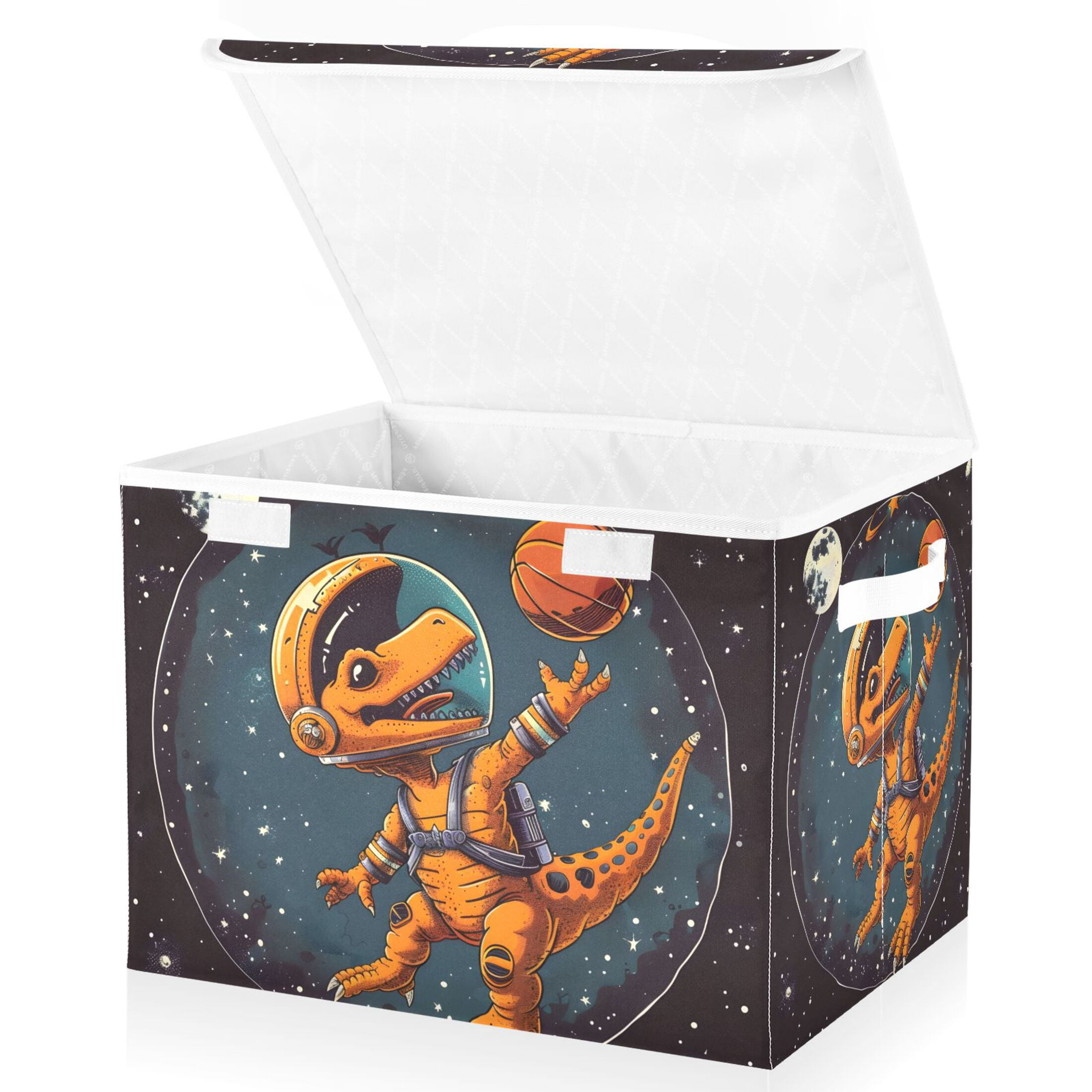 Large Lidded Foldable Storage Baskets Cubes Boxes Lids Bin for Home Bedroom Office Space ...