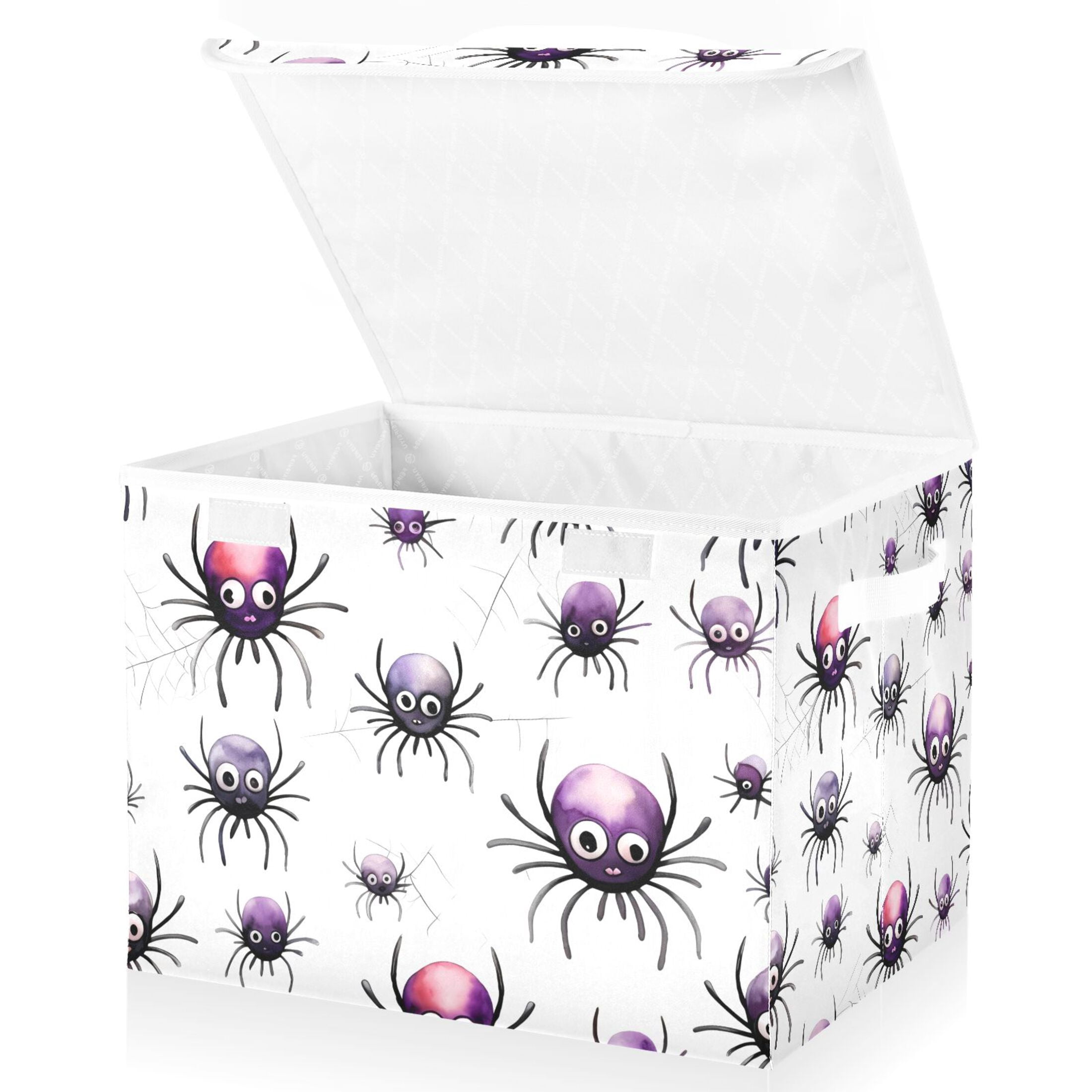 Large Lidded Foldable Storage Baskets Cubes Boxes Lids Bin for Home ...