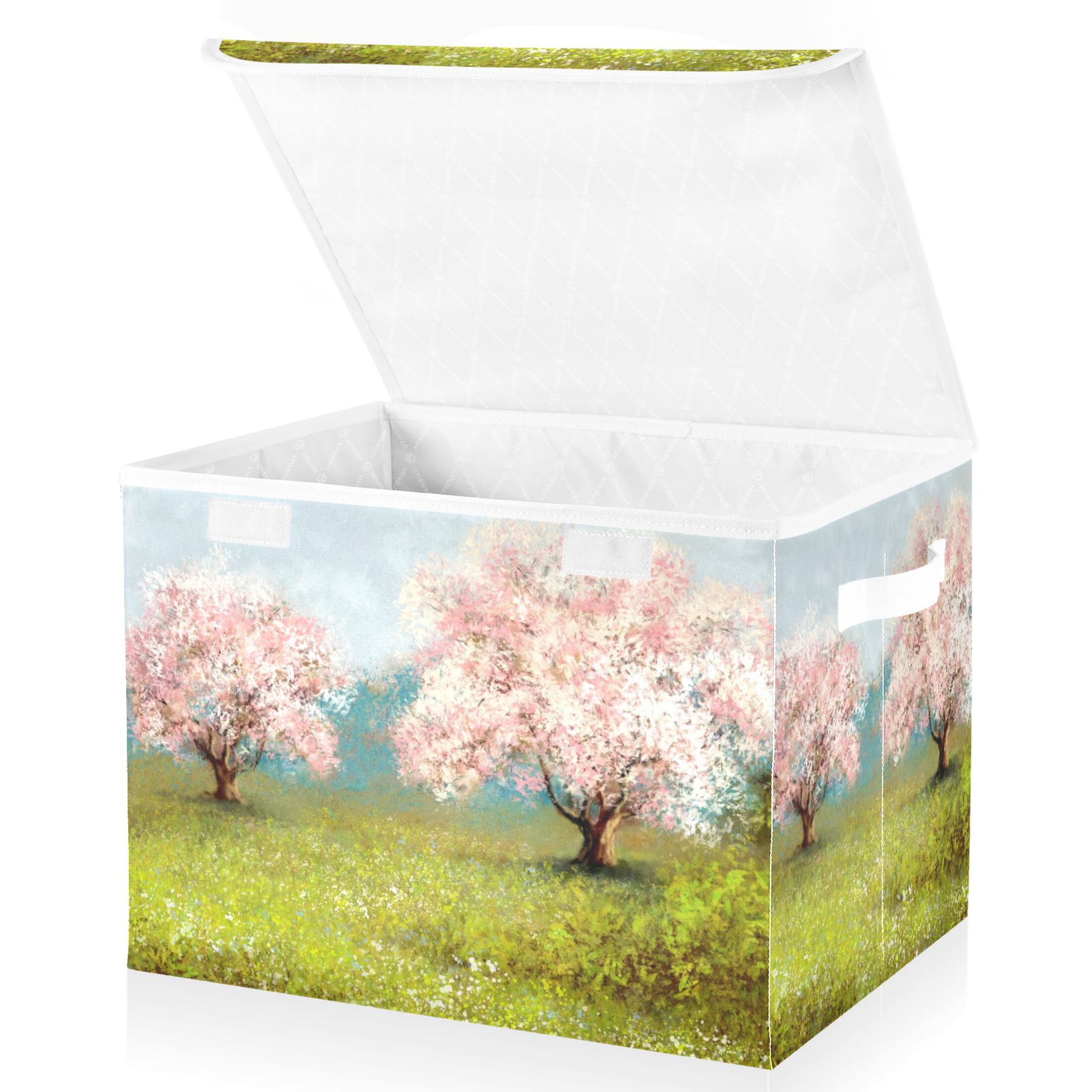 Large Lidded Foldable Storage Baskets Cubes Boxes Lids Bin for Home ...