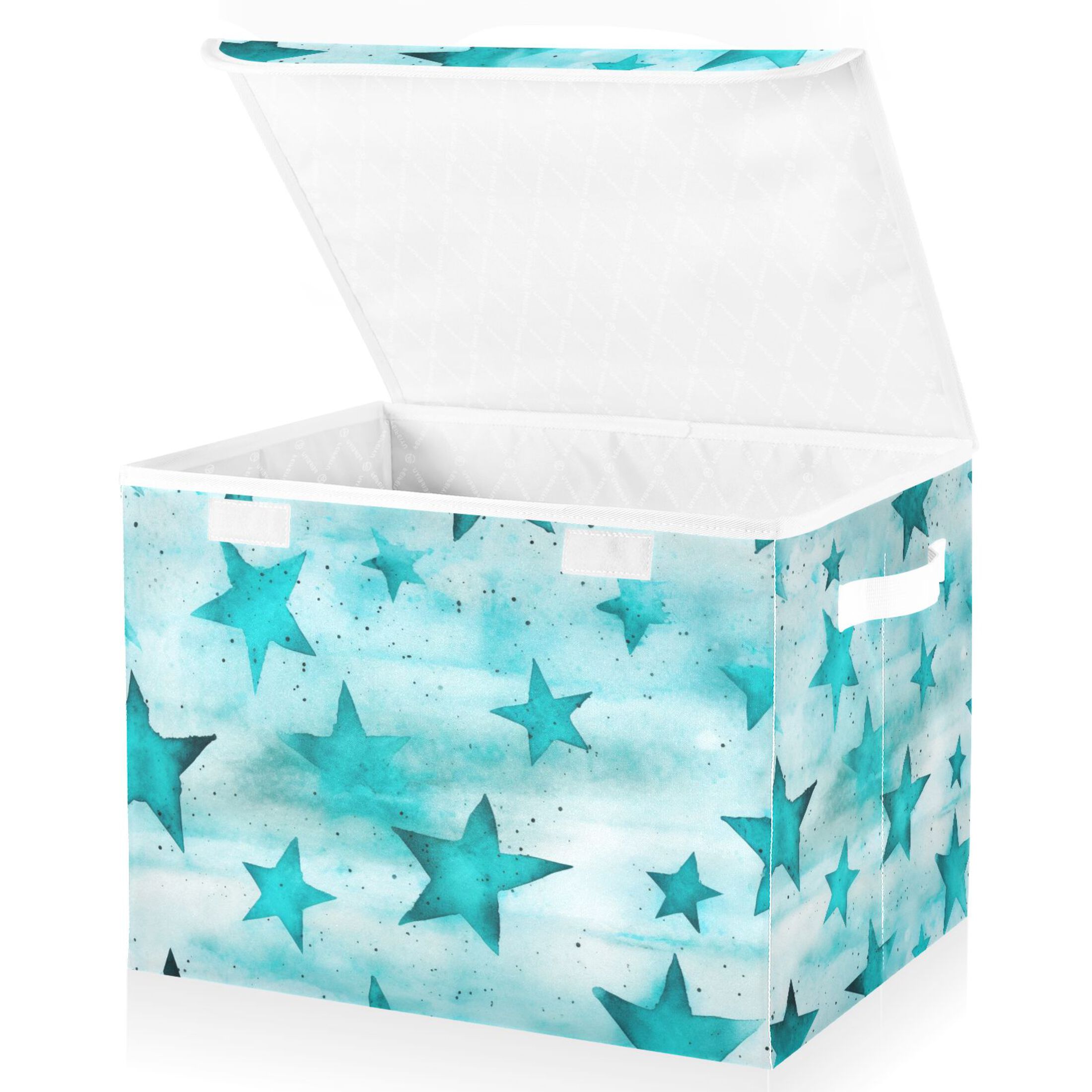 Large Lidded Foldable Storage Baskets Cubes Boxes Lids Bin for Home ...