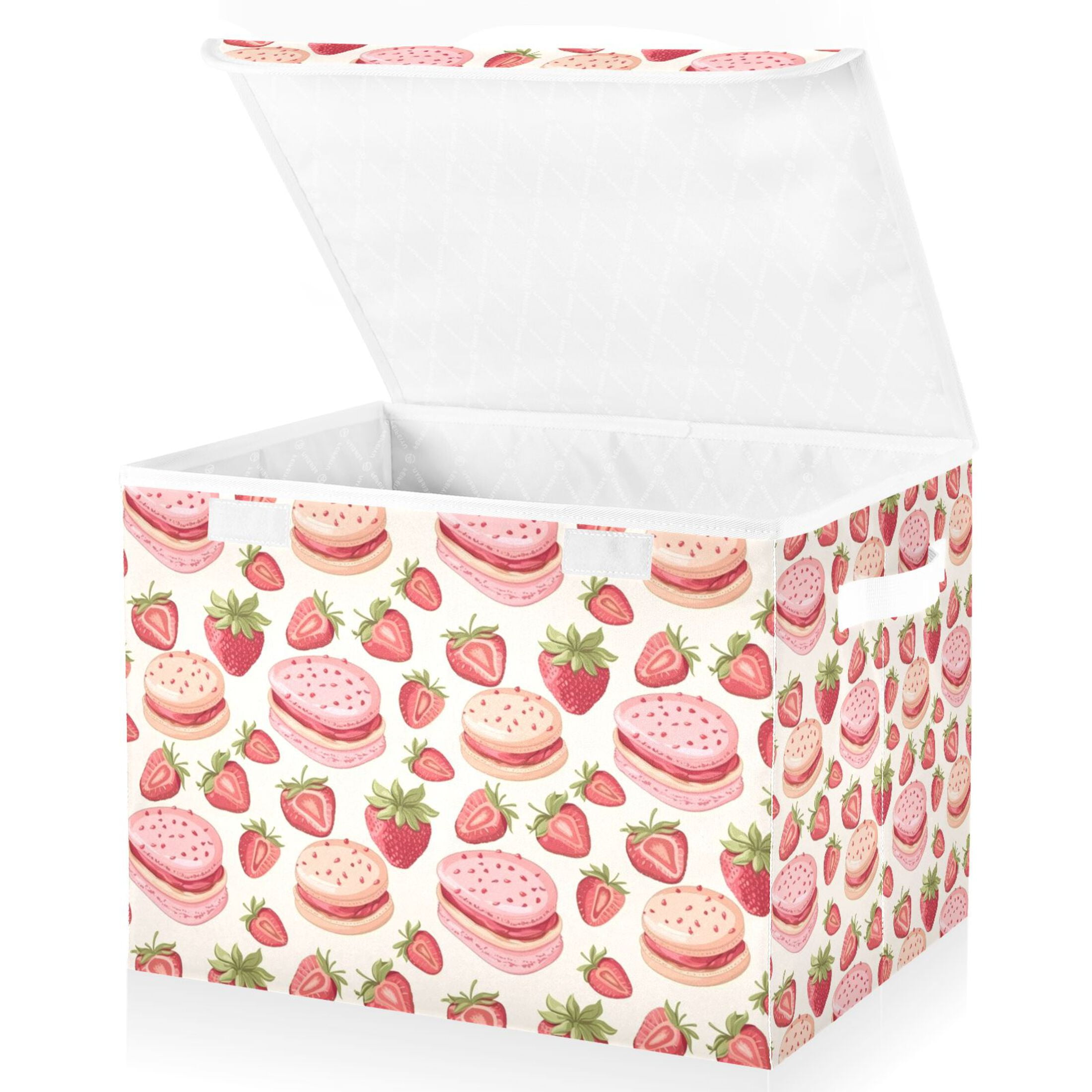 Large Lidded Foldable Storage Baskets Cubes Boxes Lids Bin for Home ...