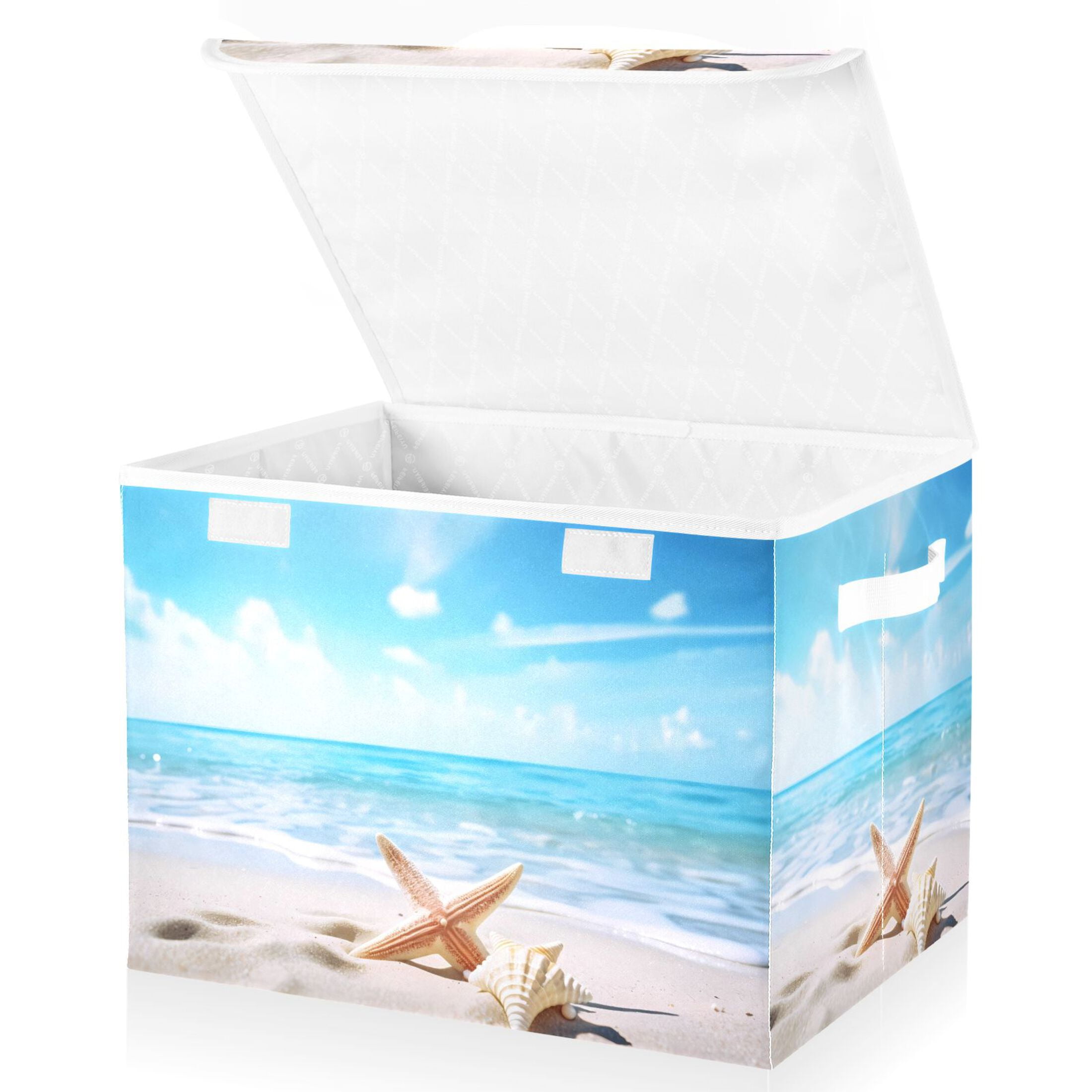 Large Lidded Foldable Storage Baskets Cubes Boxes Lids Bin for Home ...