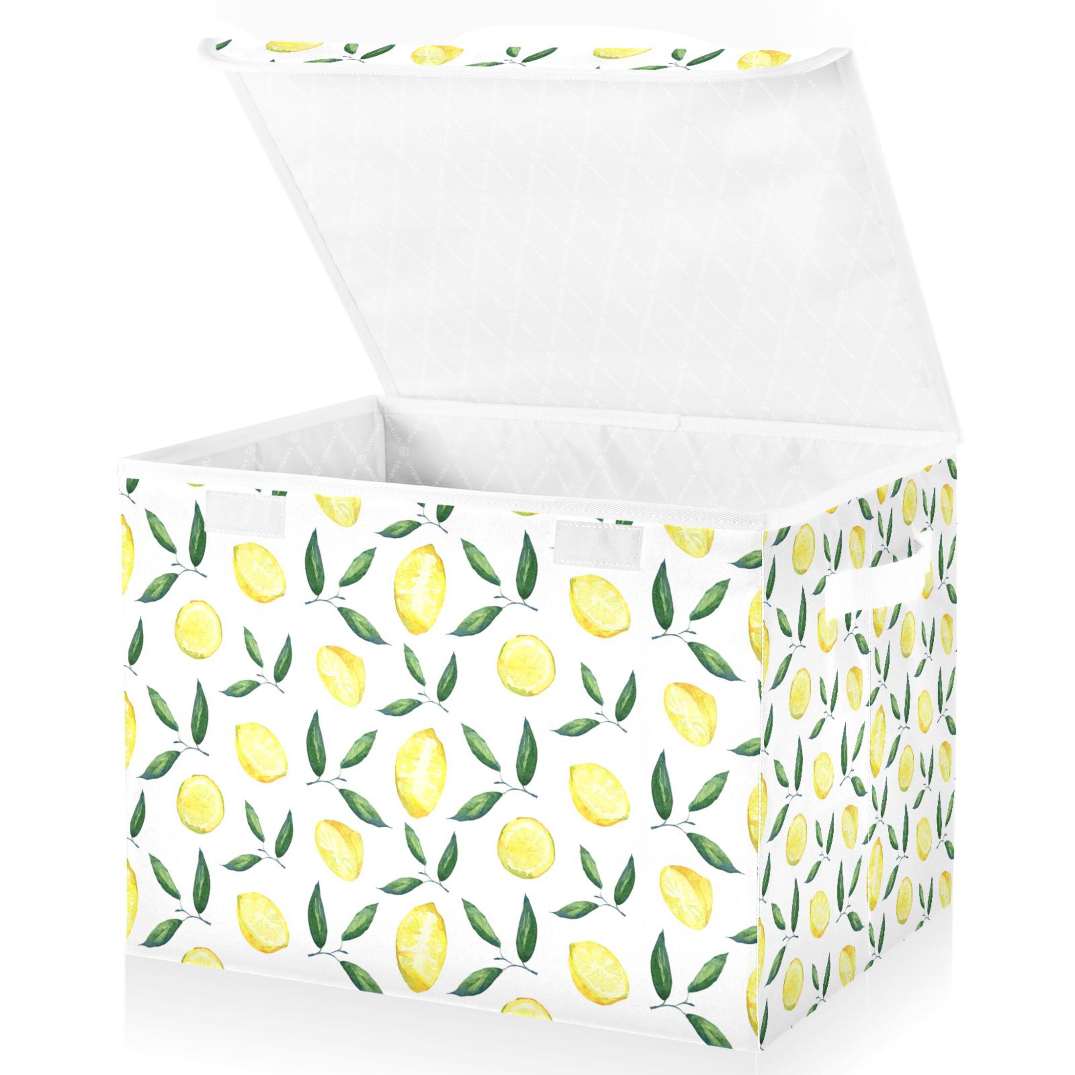 Large Lidded Foldable Storage Baskets Cubes Boxes Lids Bin for Home ...