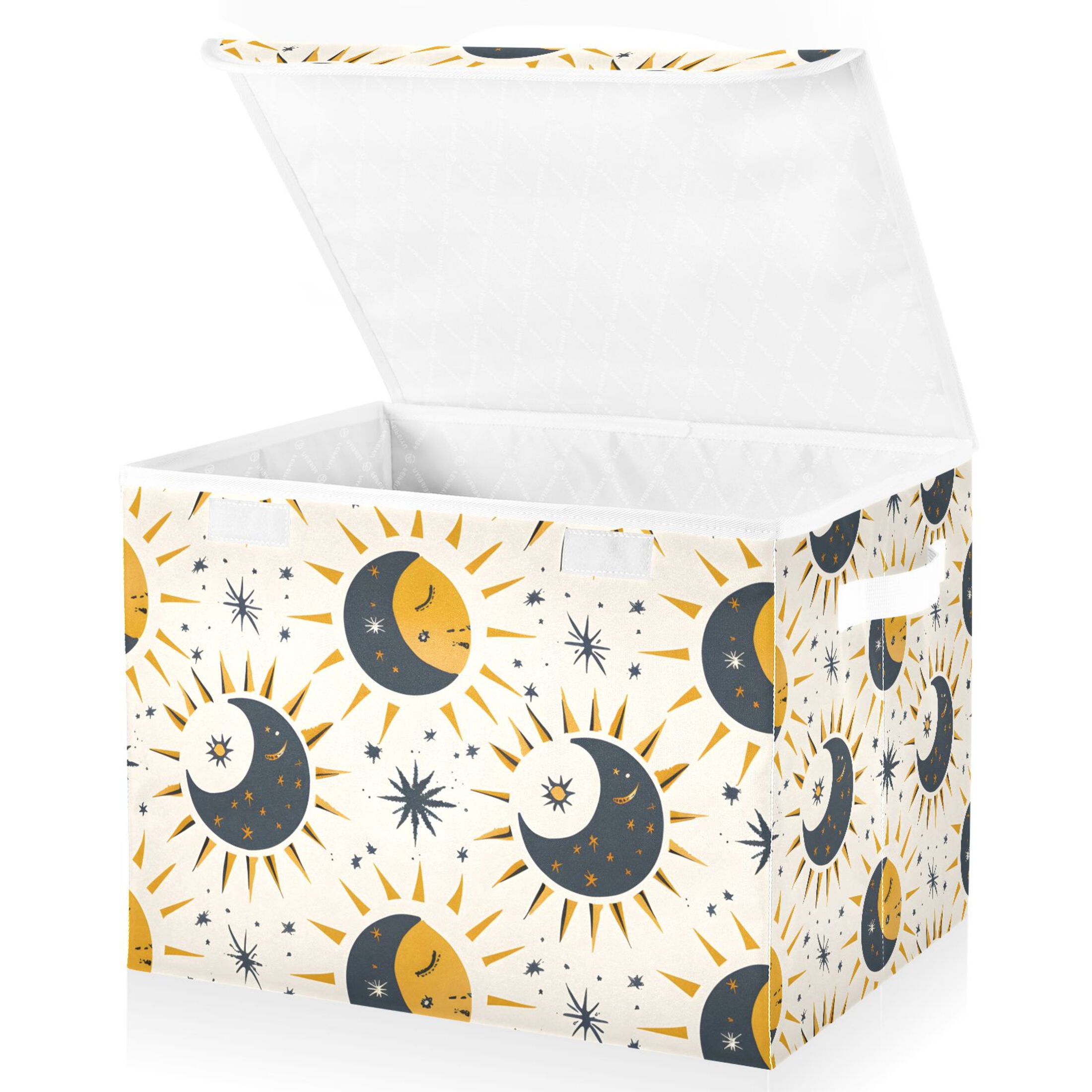 Large Lidded Foldable Storage Baskets Cubes Boxes Lids Bin for Home ...