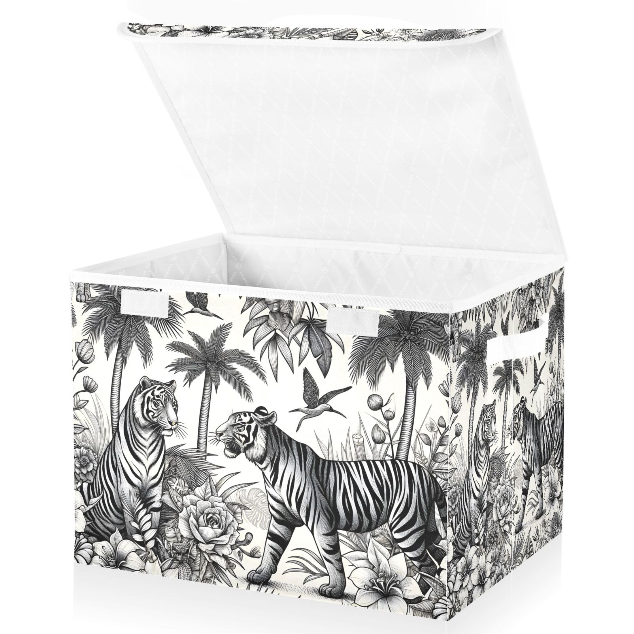 Large Lidded Foldable Storage Baskets Cubes Boxes Lids Bin for Home ...