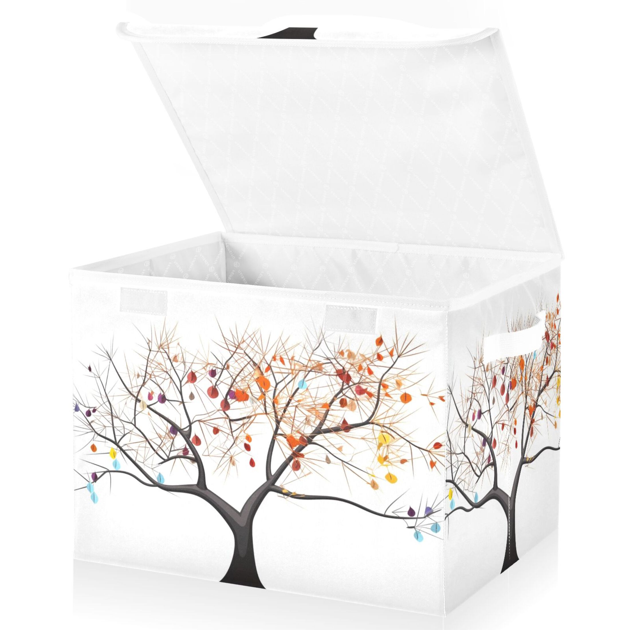 Large Lidded Foldable Storage Baskets Cubes Boxes Lids Bin for Home ...