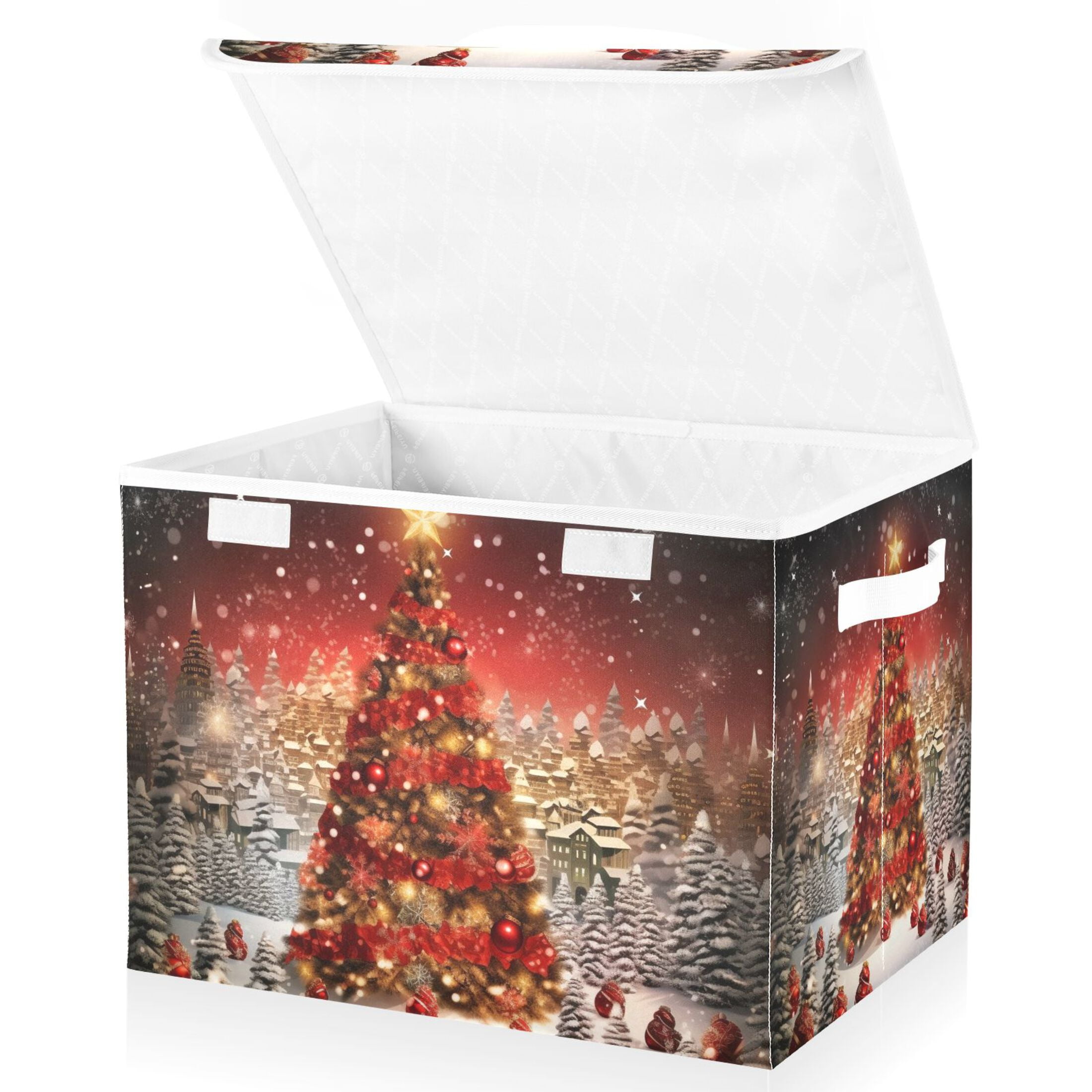 Large Lidded Foldable Storage Baskets Cubes Boxes Lids Bin for Home ...