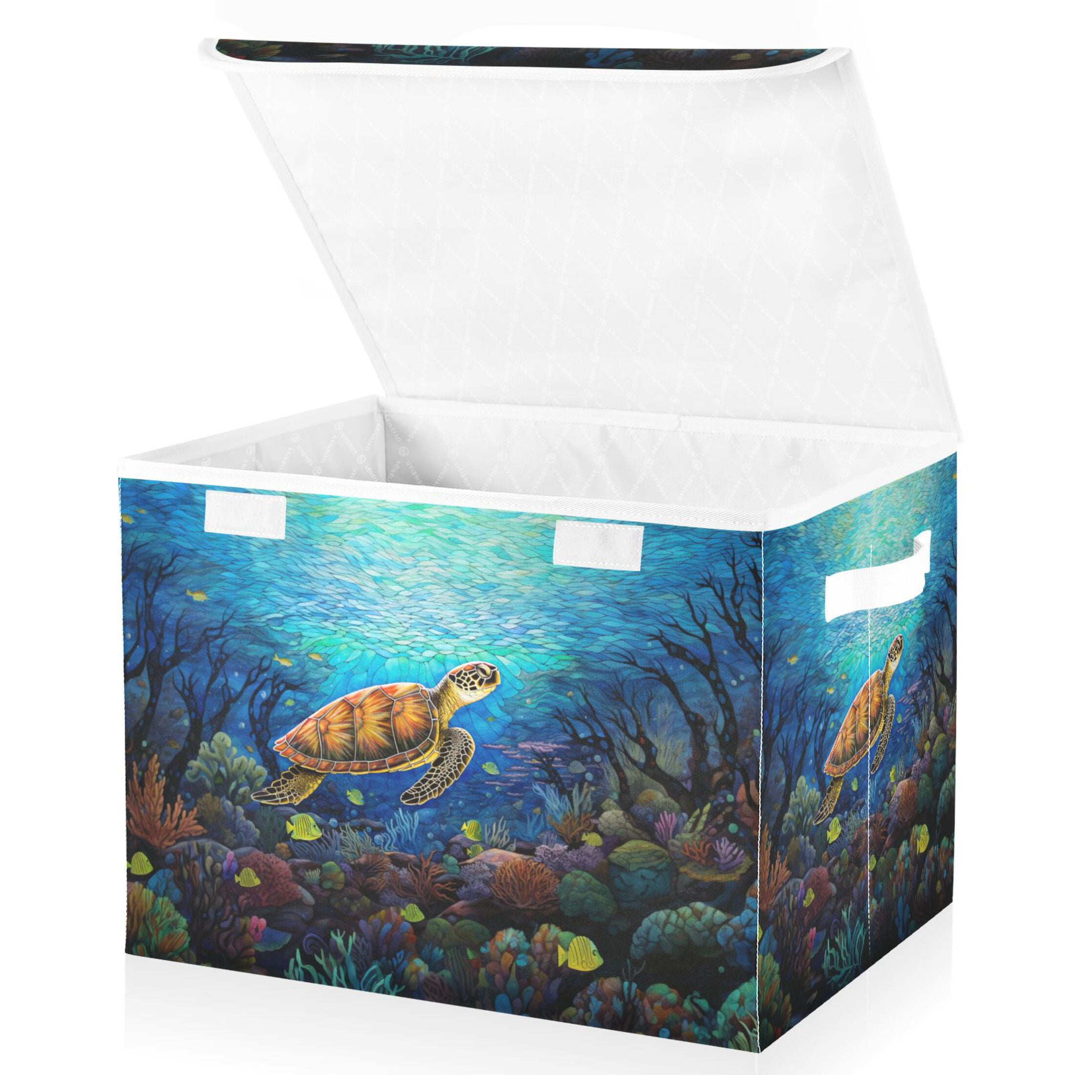 Large Lidded Foldable Storage Baskets Cubes Boxes Lids Bin for Home ...